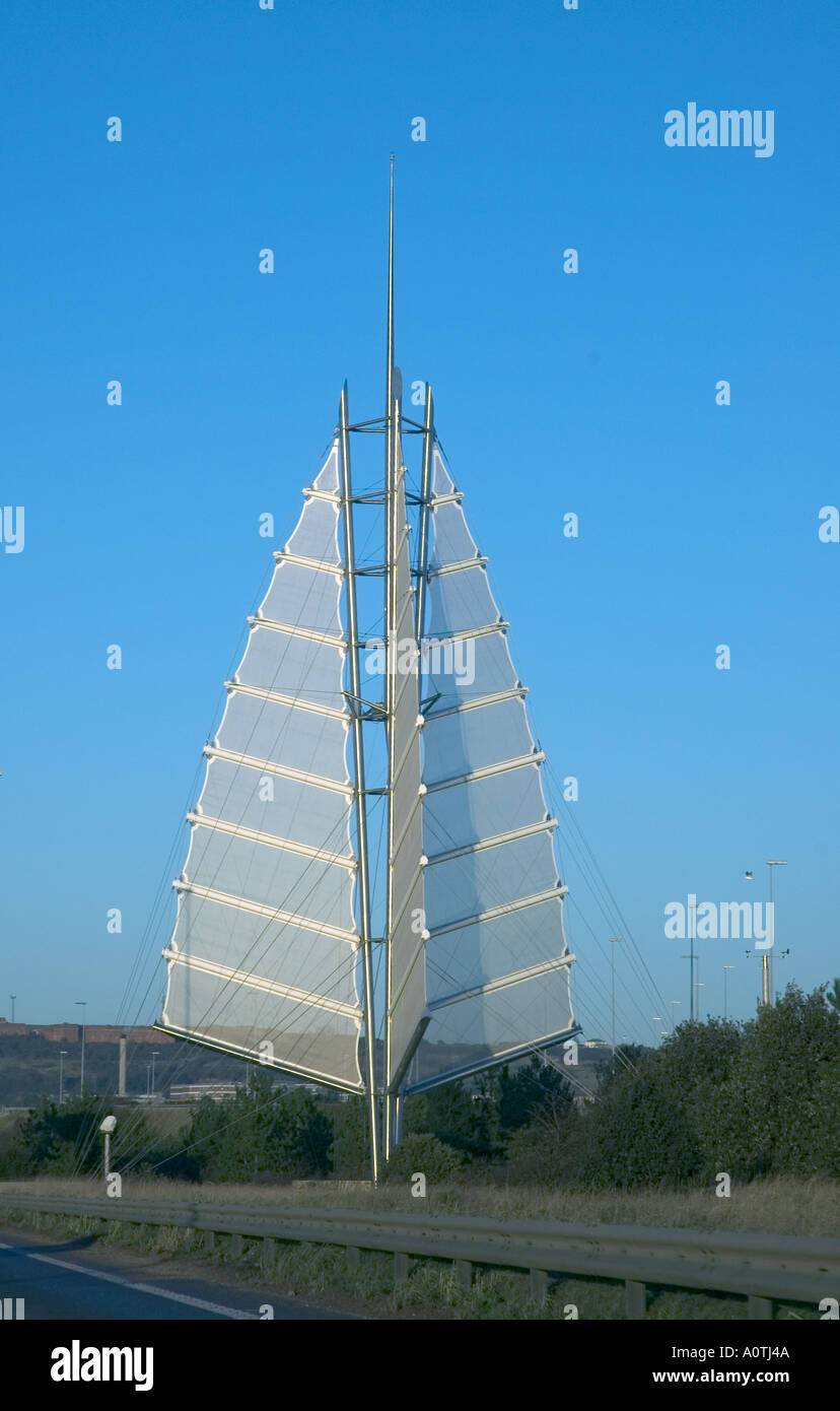 The Sails of the South a 43 metre high tri sail sculpture on the M275 ...