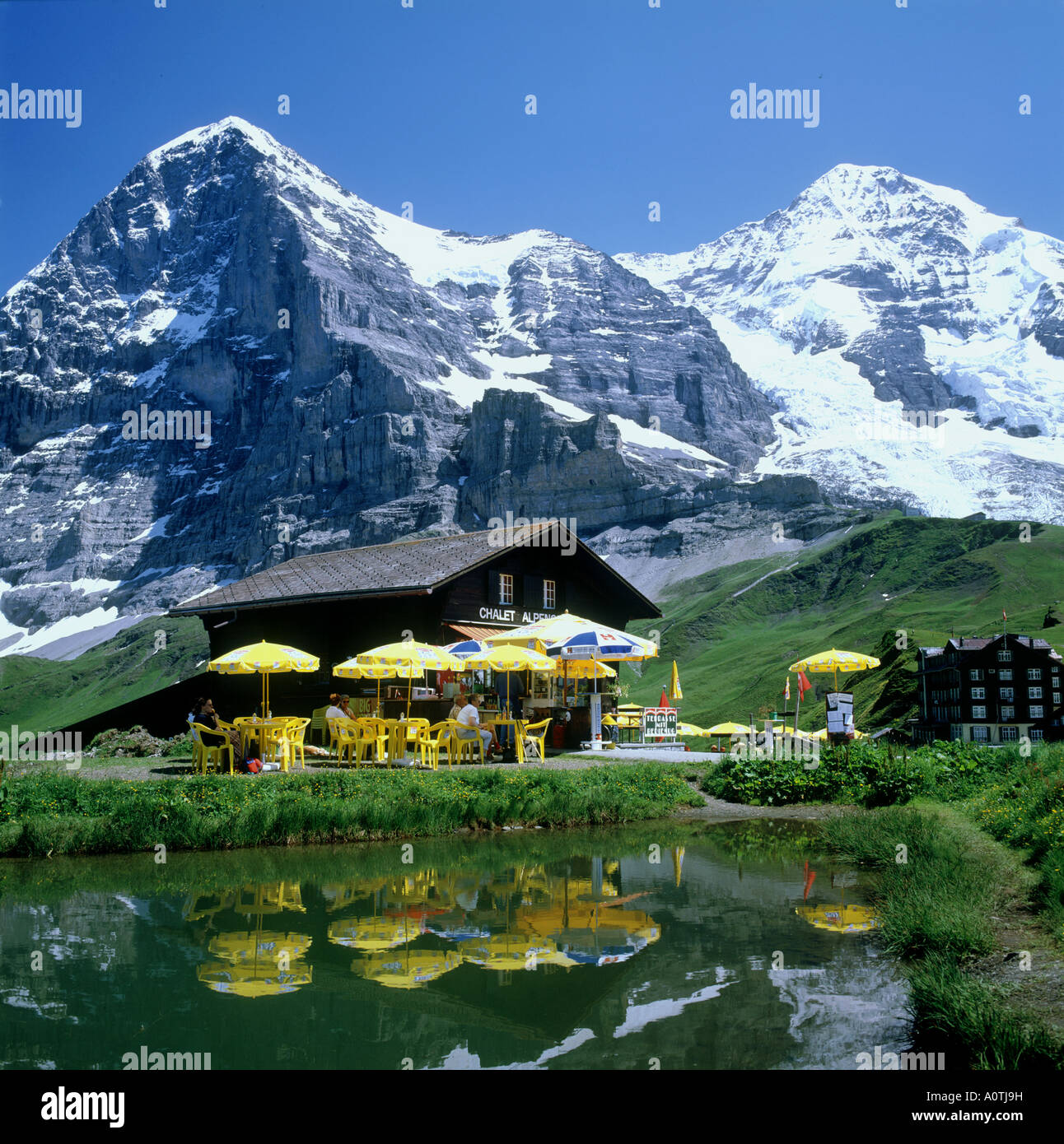 Eiger left Moench right Stock Photo - Alamy