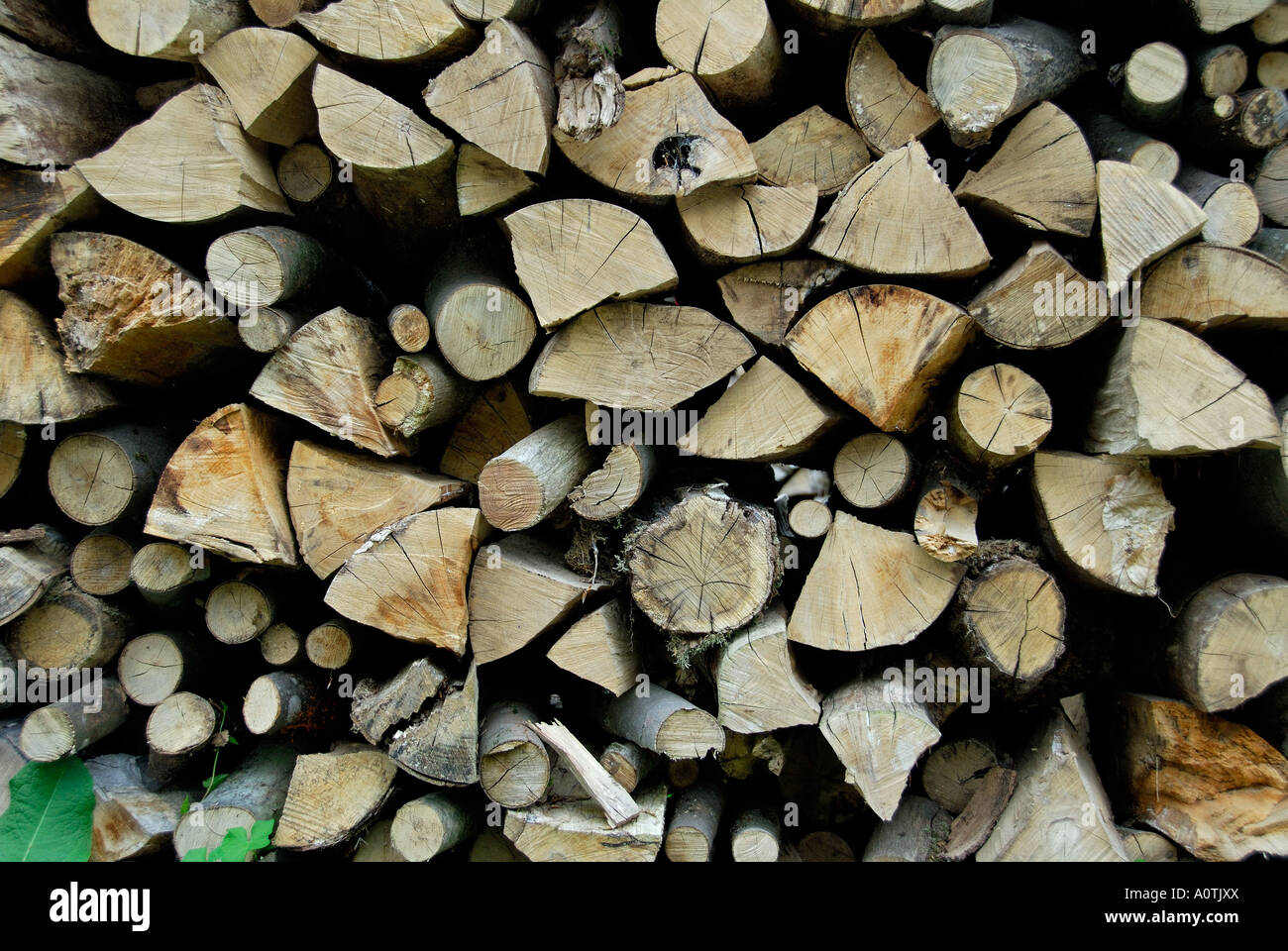 "Stacked "apple wood" firewood, Normandy, France Stock Photo - Alamy