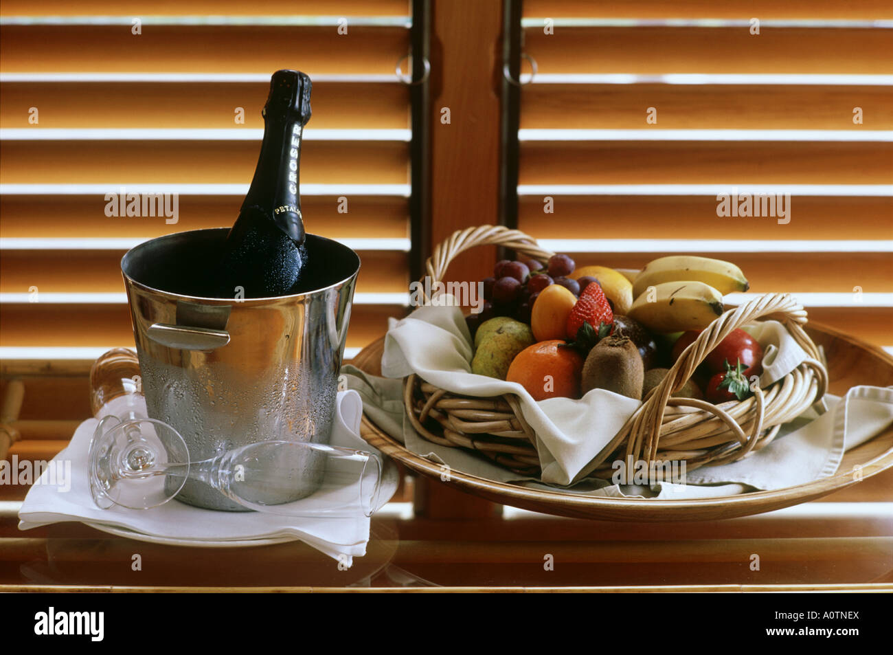 Fruits Sparkling wine Stock Photo - Alamy