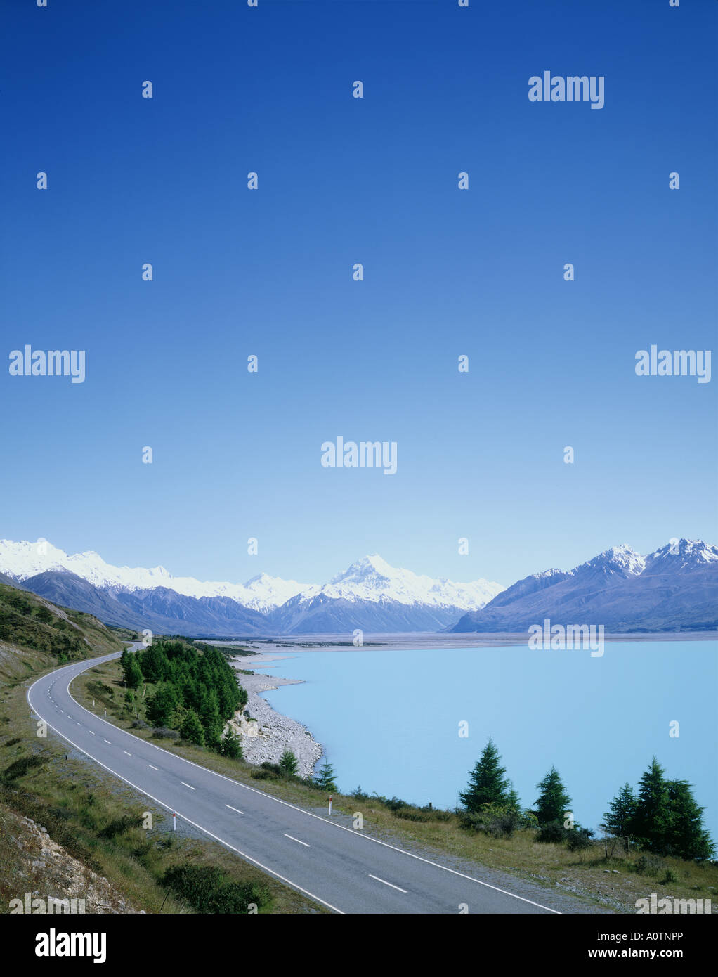 Lake Pukaki Mt Cook World Heritage Stock Photo - Alamy
