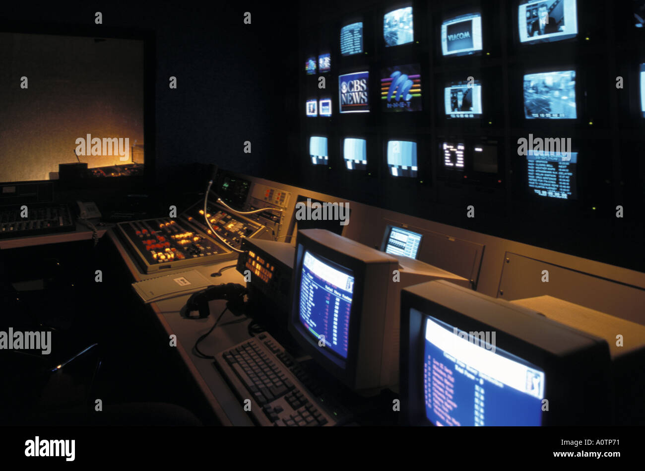 Television Control Room Stock Photo - Alamy
