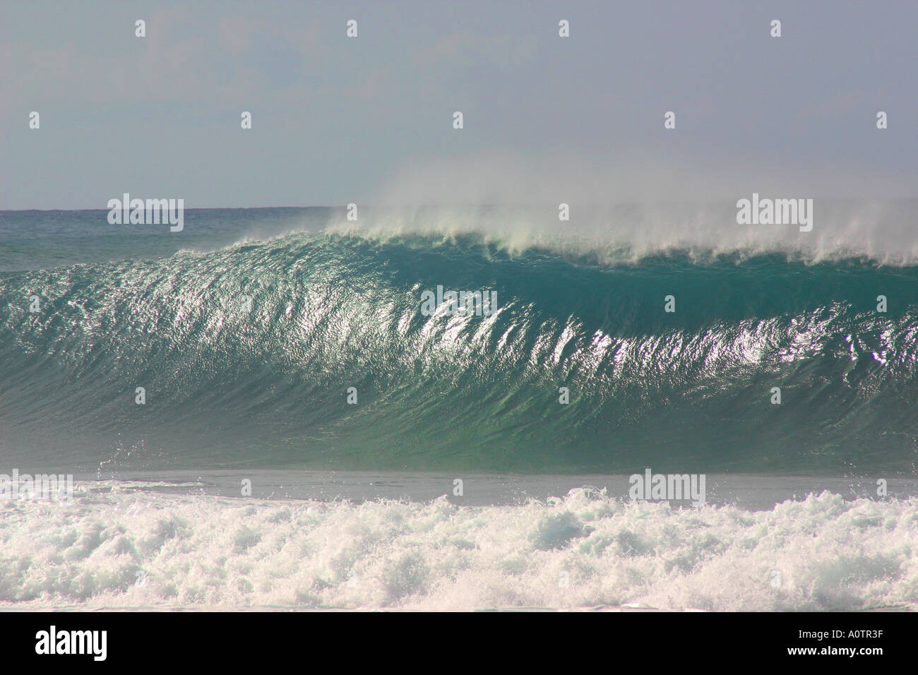 Huge wall of water wave before it crashes Stock Photo - Alamy