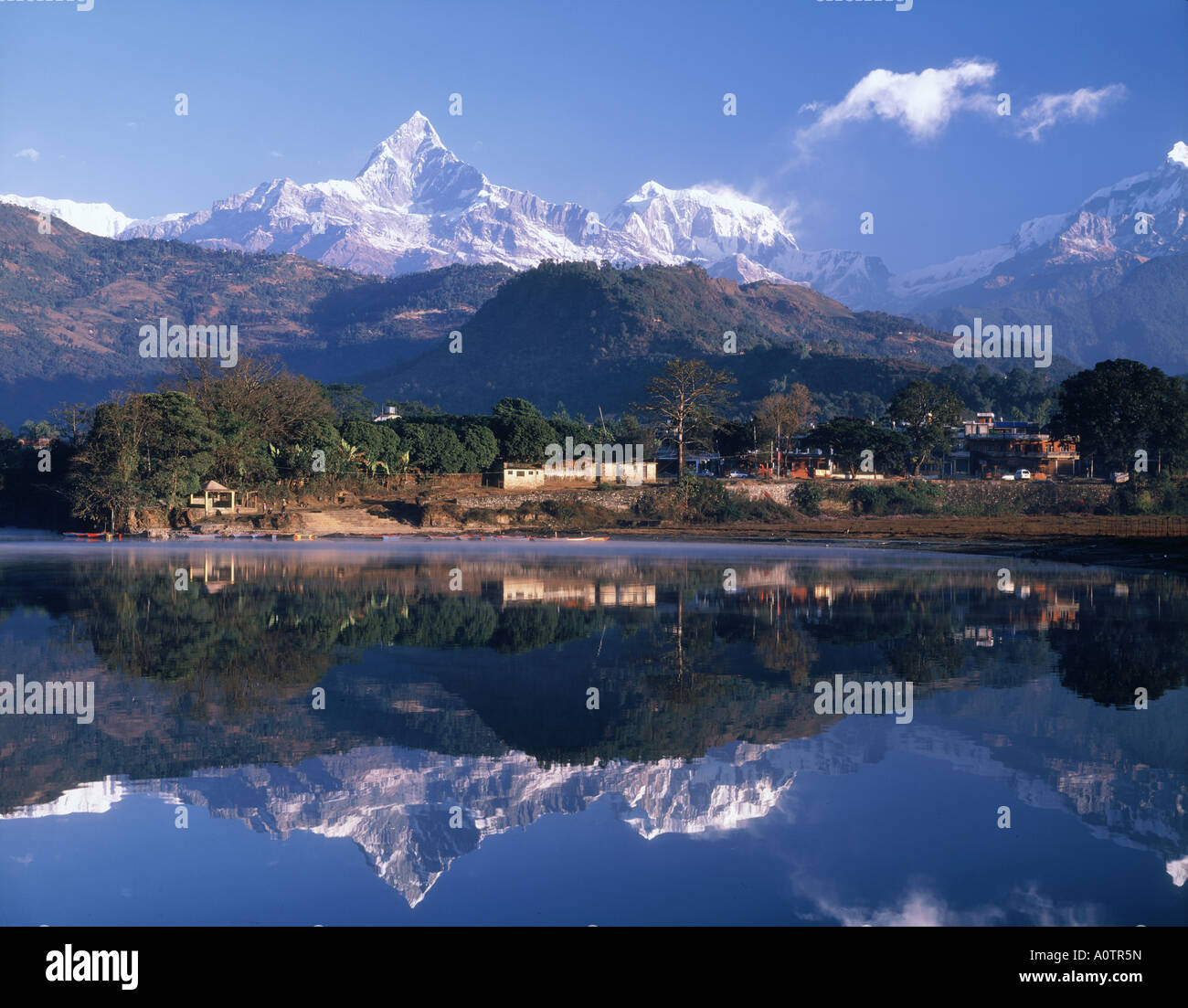 Phewa Lake and Machhapuchhare Stock Photo - Alamy