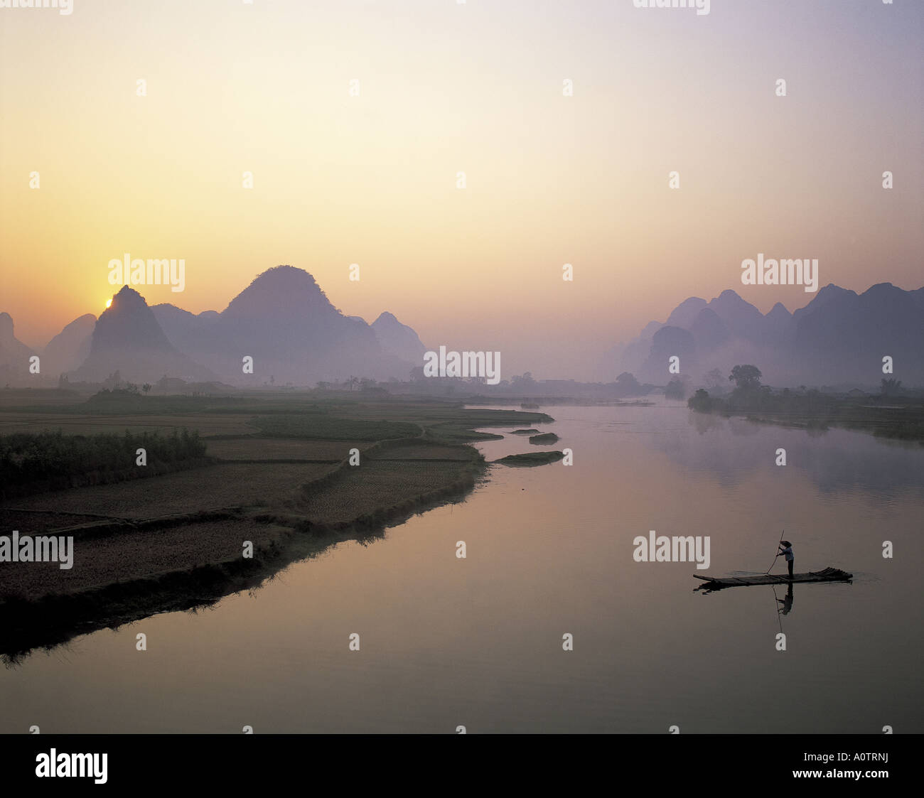 LiJiang River at Dawn Stock Photo - Alamy