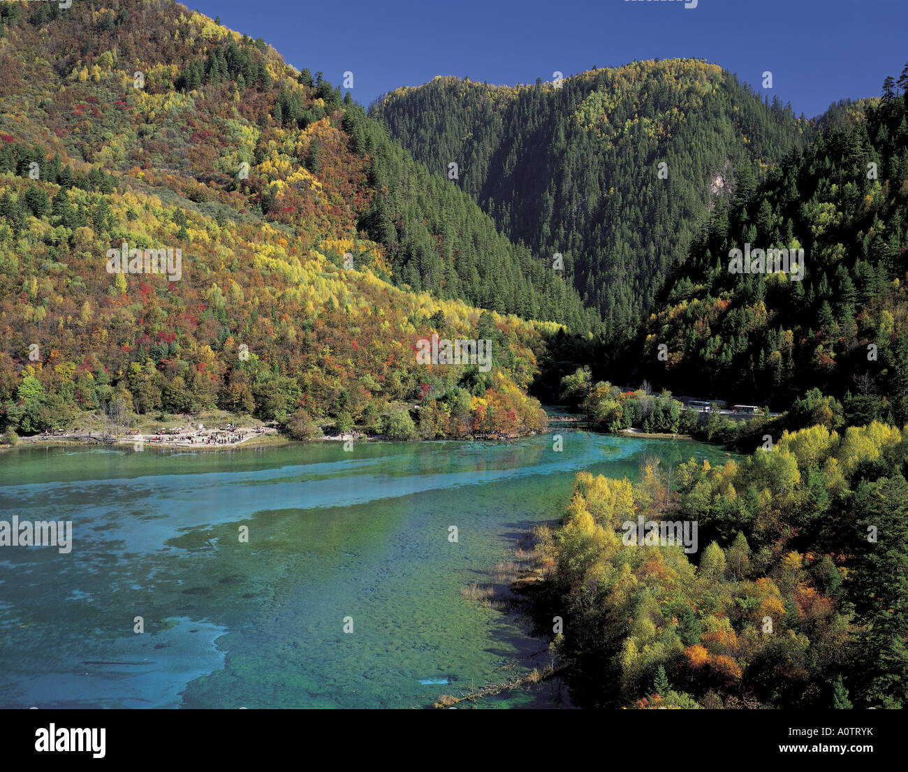 WuHua Hai Five Flower Lake JiuZhaiGou World Heritage Stock Photo - Alamy