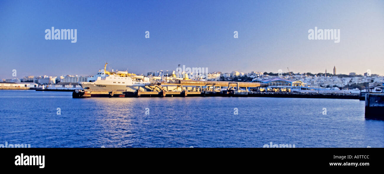 AFRICA MOROCCO TANGIER Ships at the ferry terminal in Tangier Morocco ...