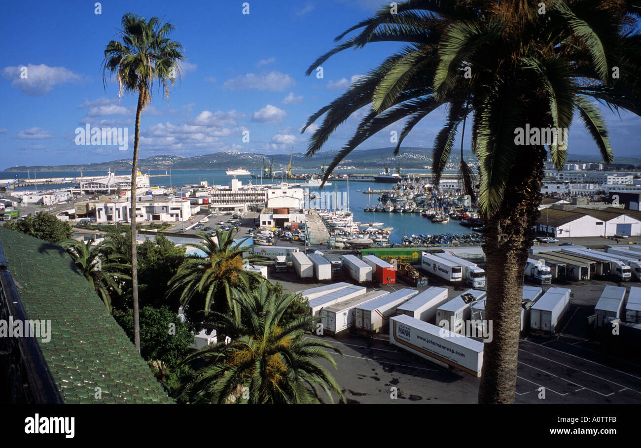 AFRICA MOROCCO TANGIER View of the port of Tangier with boats ships ...