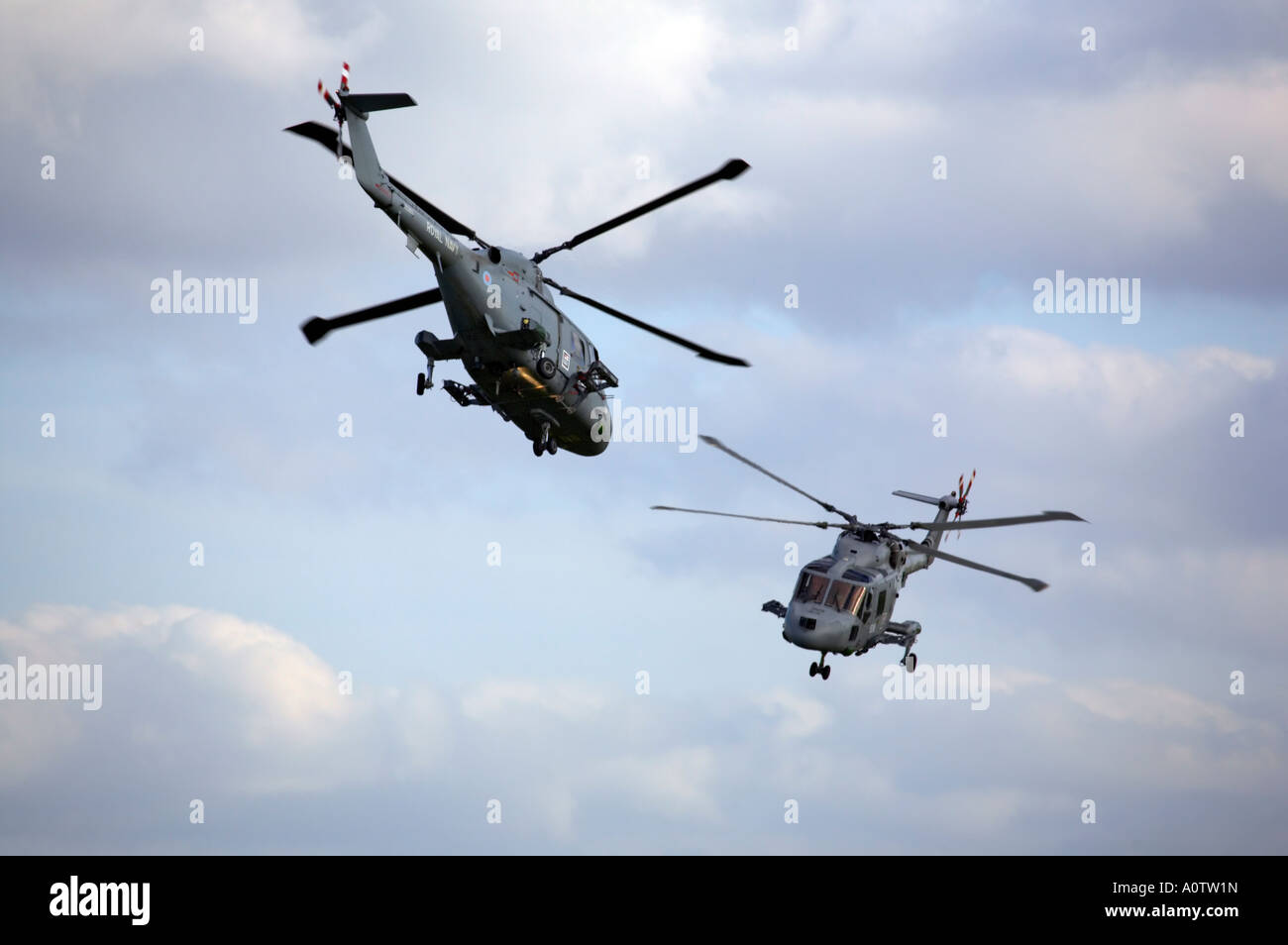 The Navy Lynx helicopters of the Black Cats display team Stock Photo ...