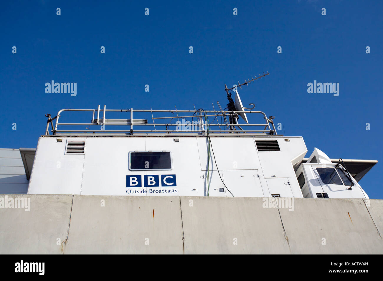 BBC TV outside broadcast lorry Stock Photo - Alamy