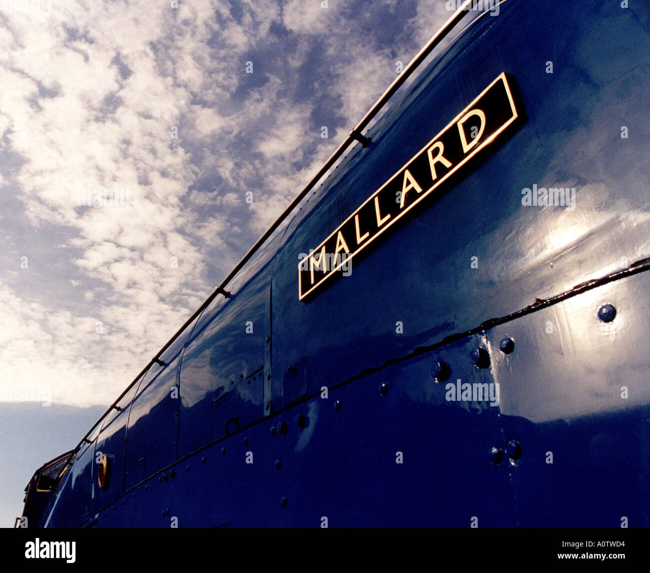 The Mallard steam engine at former Swindon Railway Works Stock Photo ...