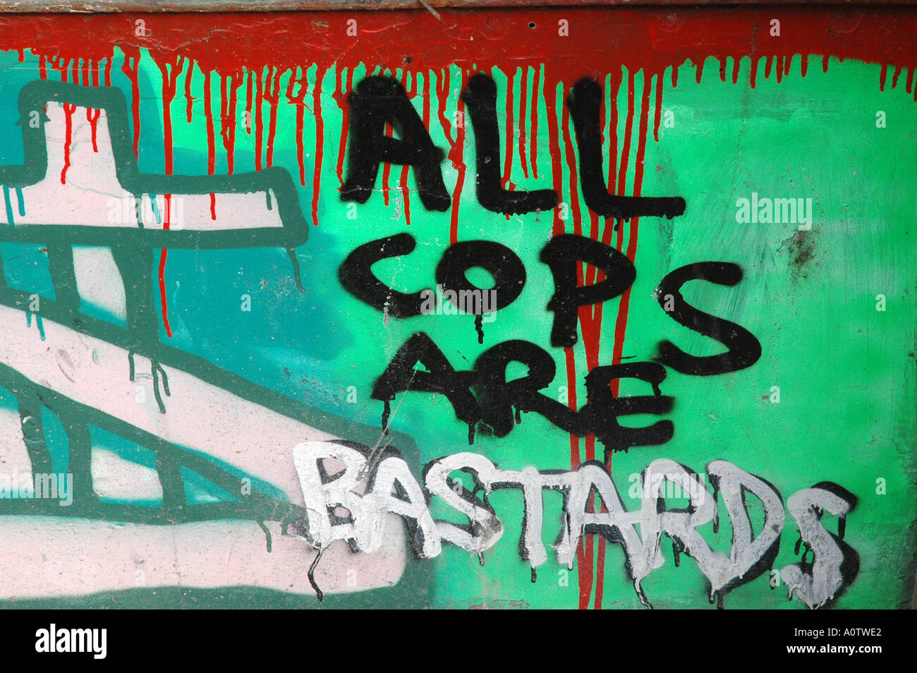 Anti police graffiti in Amsterdam Stock Photo - Alamy
