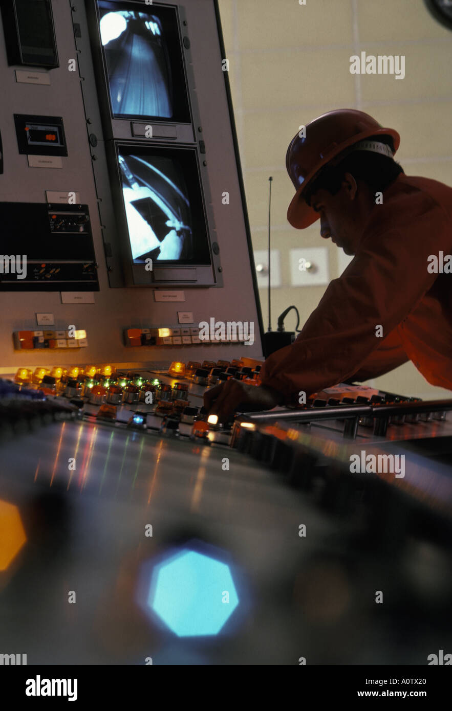 Engineer in control room of power plant Stock Photo - Alamy