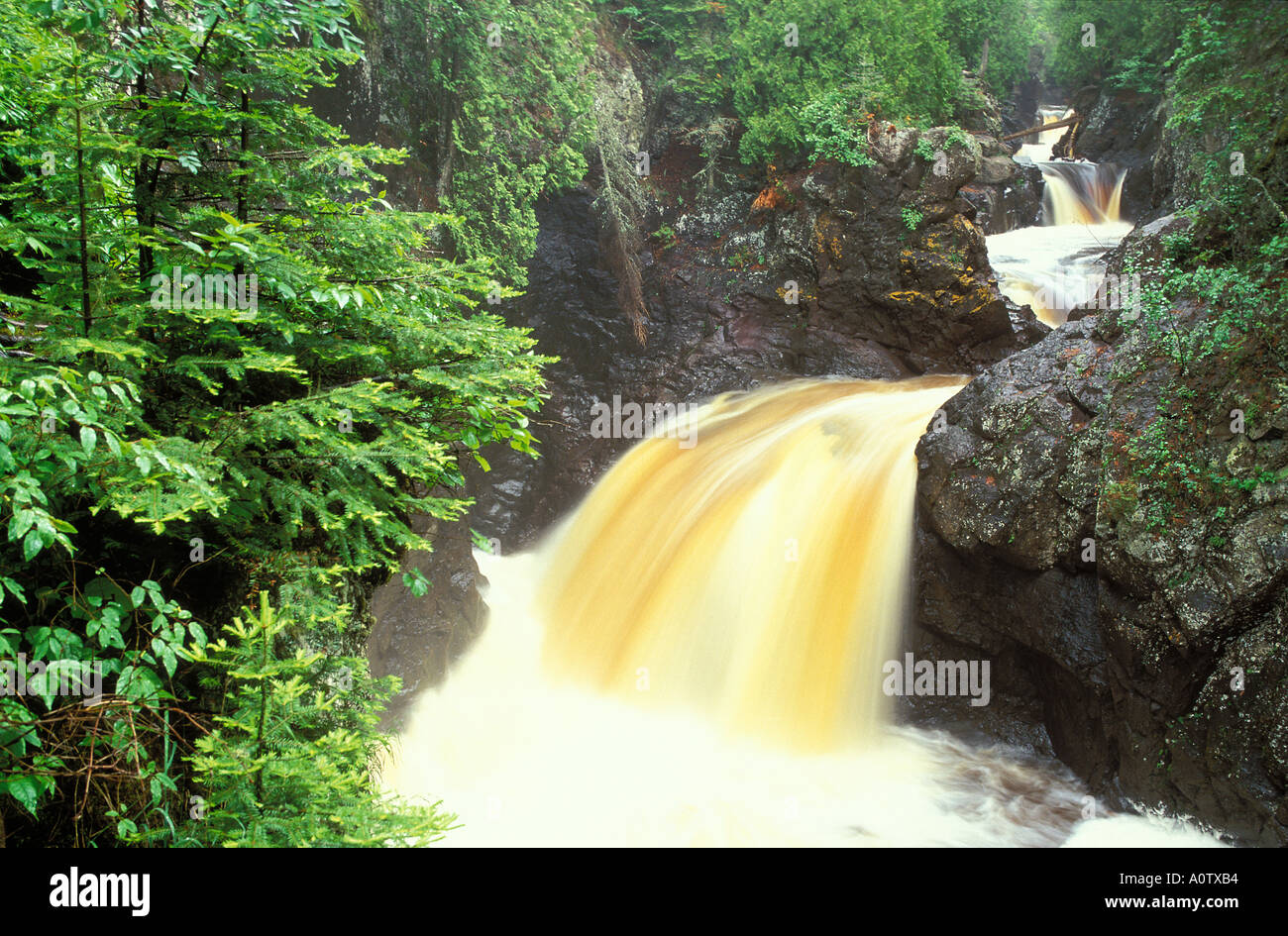 Waterfall along the Cascade River in Cascade River State Park Minnesota ...