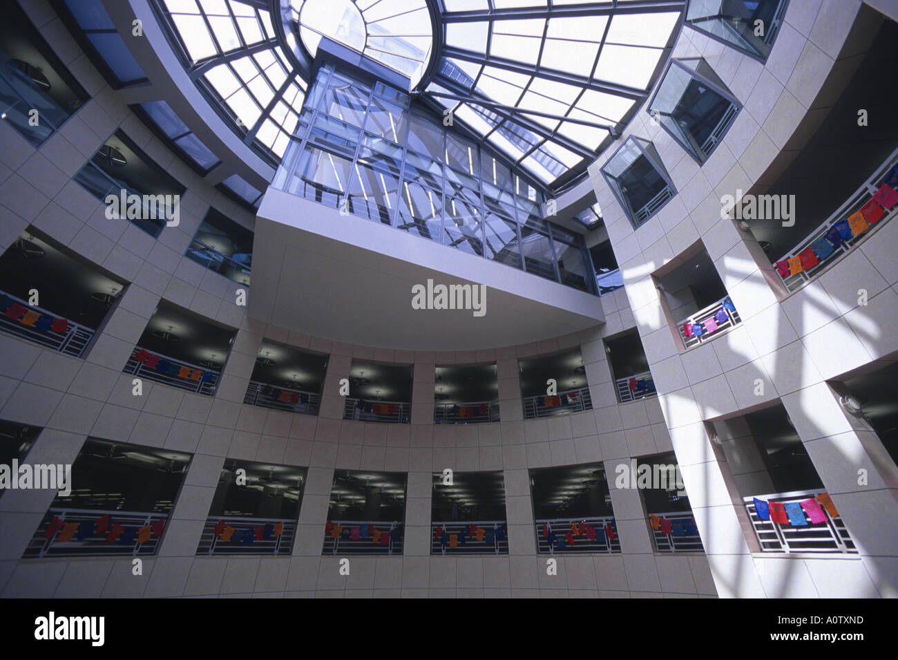 Interior atrium San Francisco public library, California, USA Stock ...