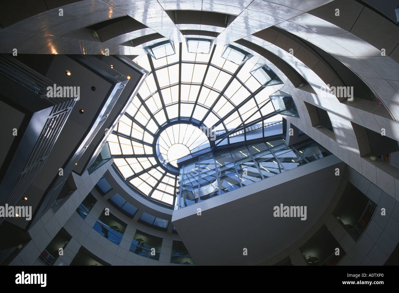 Interior atrium San Francisco public library, California, USA Stock ...