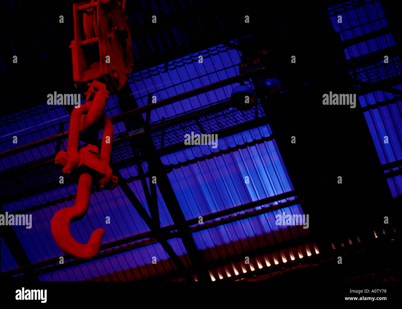 Big red hook at Magna Museum, Sheffield Stock Photo - Alamy
