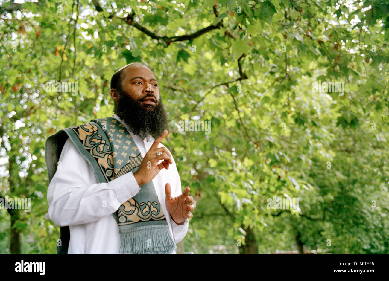 Islamic preacher at Speakers Corner Hyde Park London England Stock ...