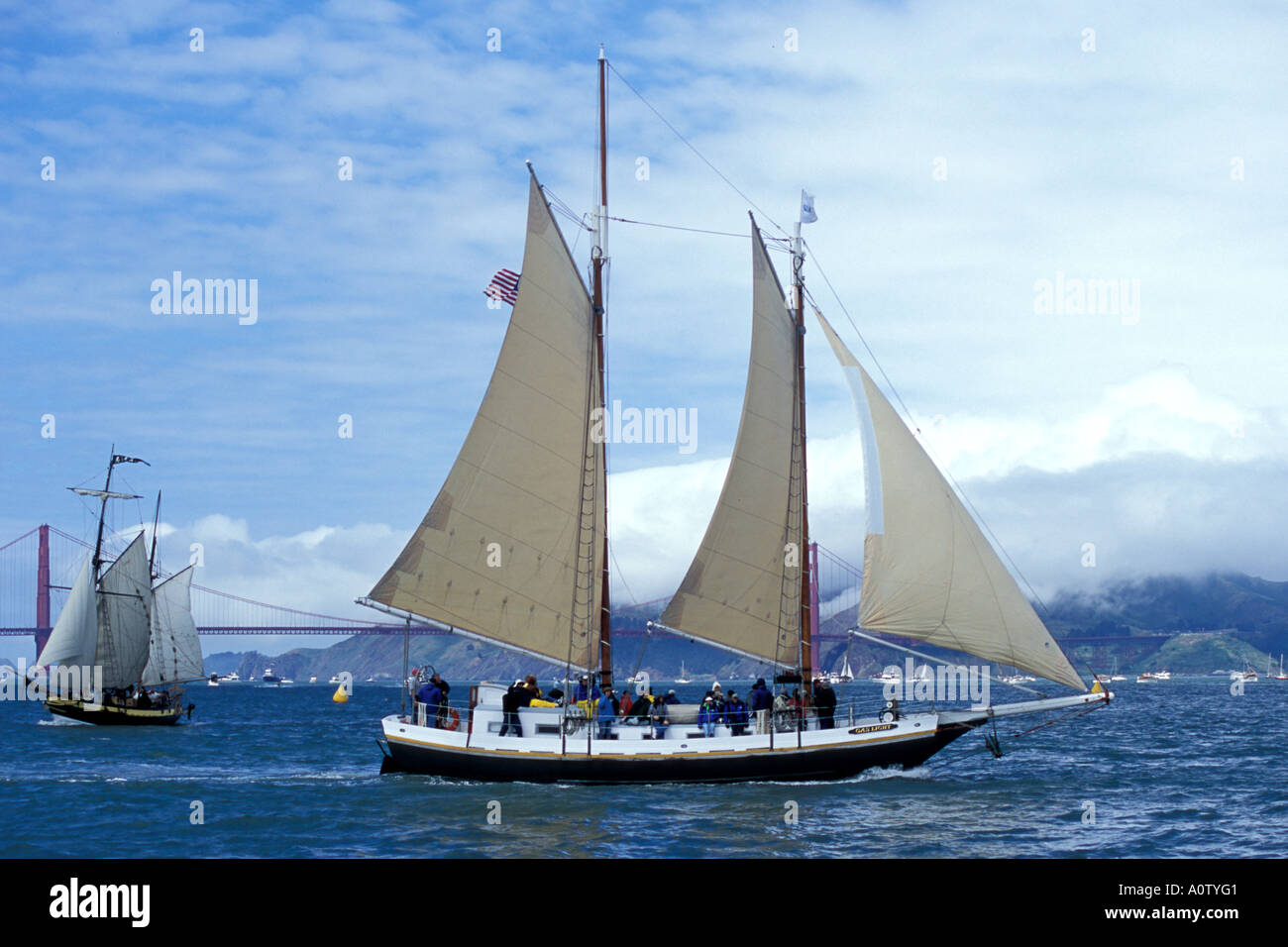 Old Clipper Sailing ships in the San Francisco Bay from the Maritime ...
