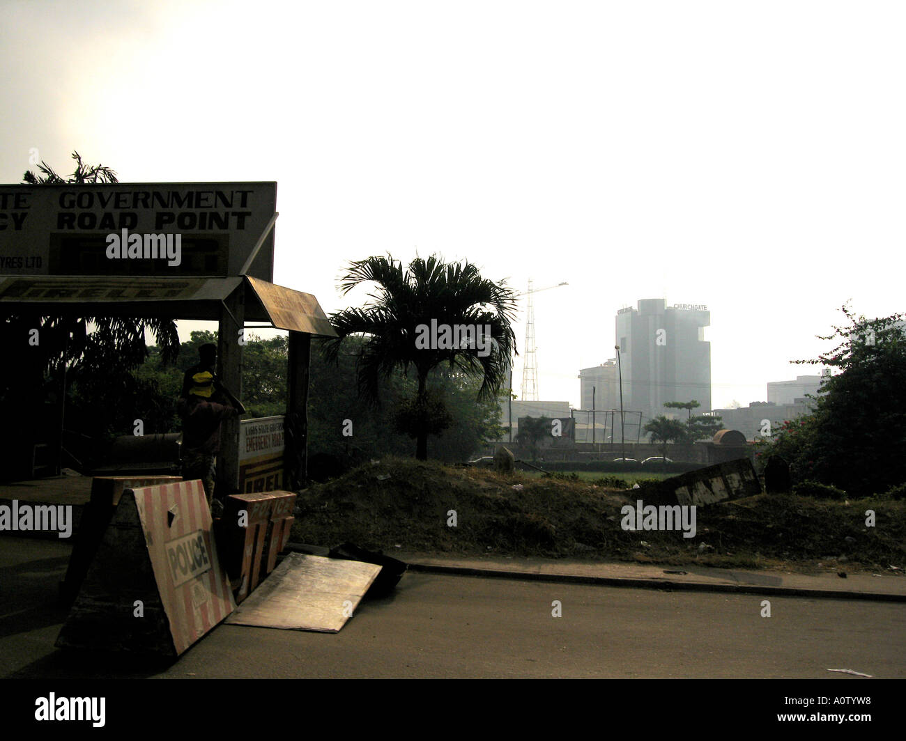 State Police road block checkpoint in Lagos Stock Photo - Alamy