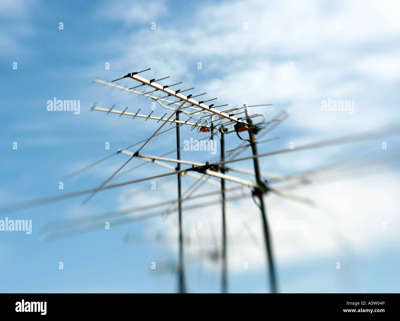 Detail view of television aerials Stock Photo - Alamy