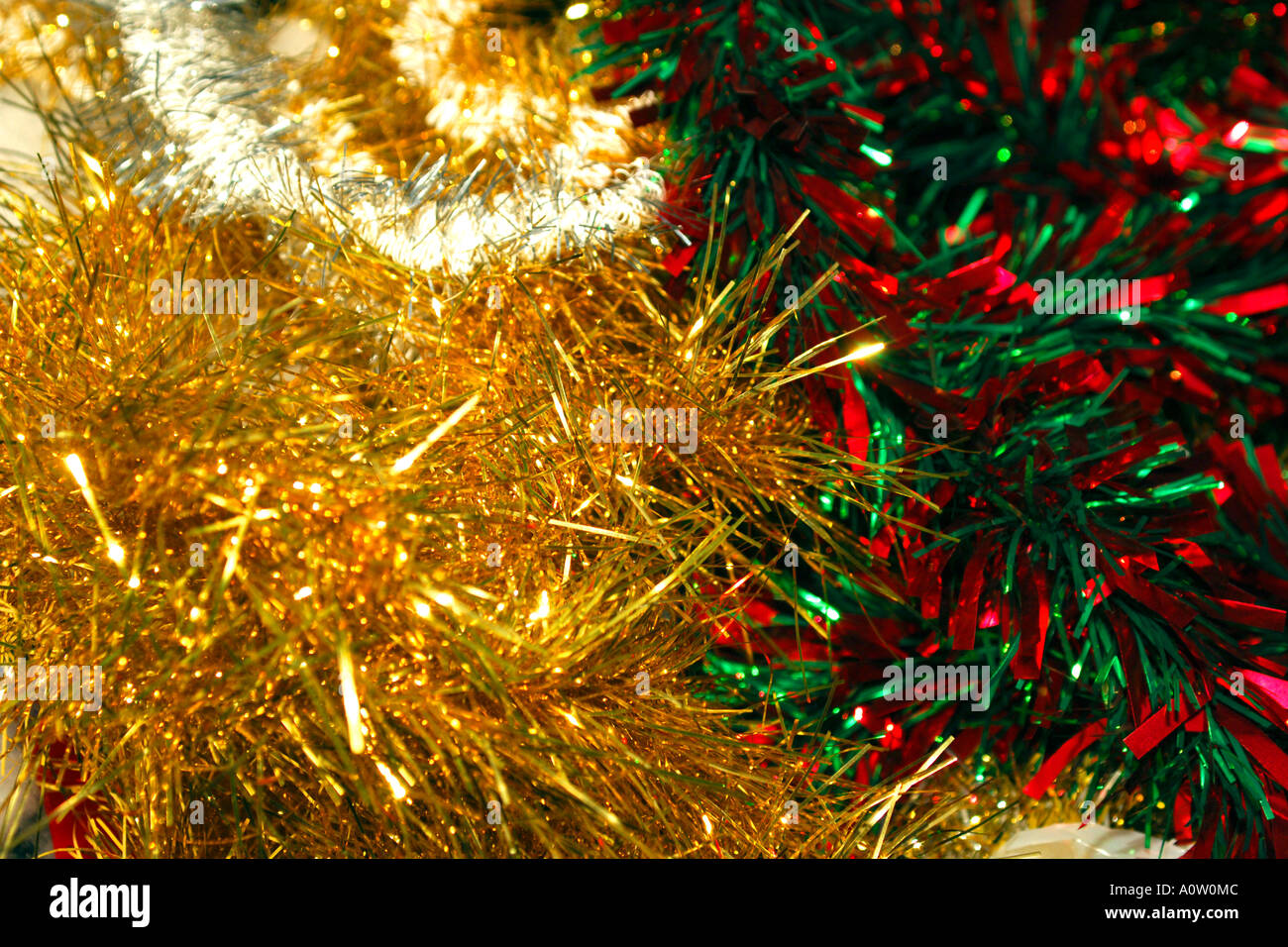 Christmas Tree Tinsel Stock Photo - Alamy
