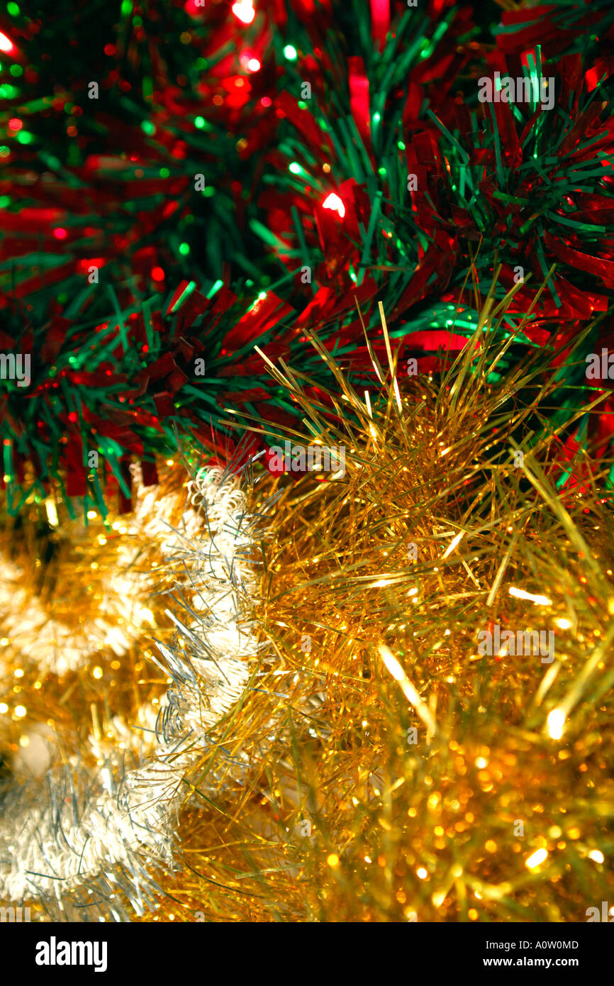 Christmas Tree Tinsel Stock Photo - Alamy