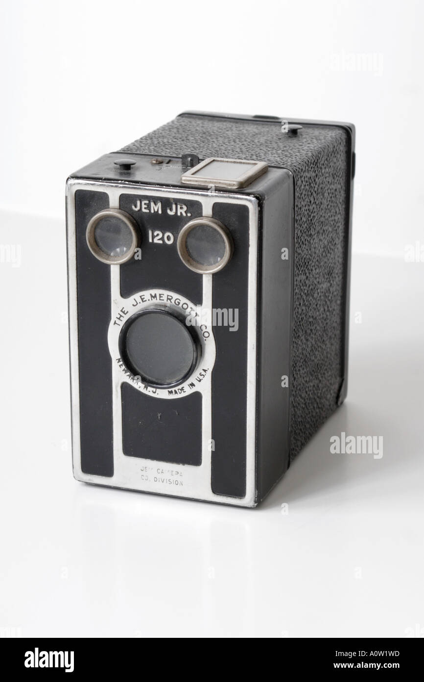 Old Box Camera on white background Stock Photo - Alamy