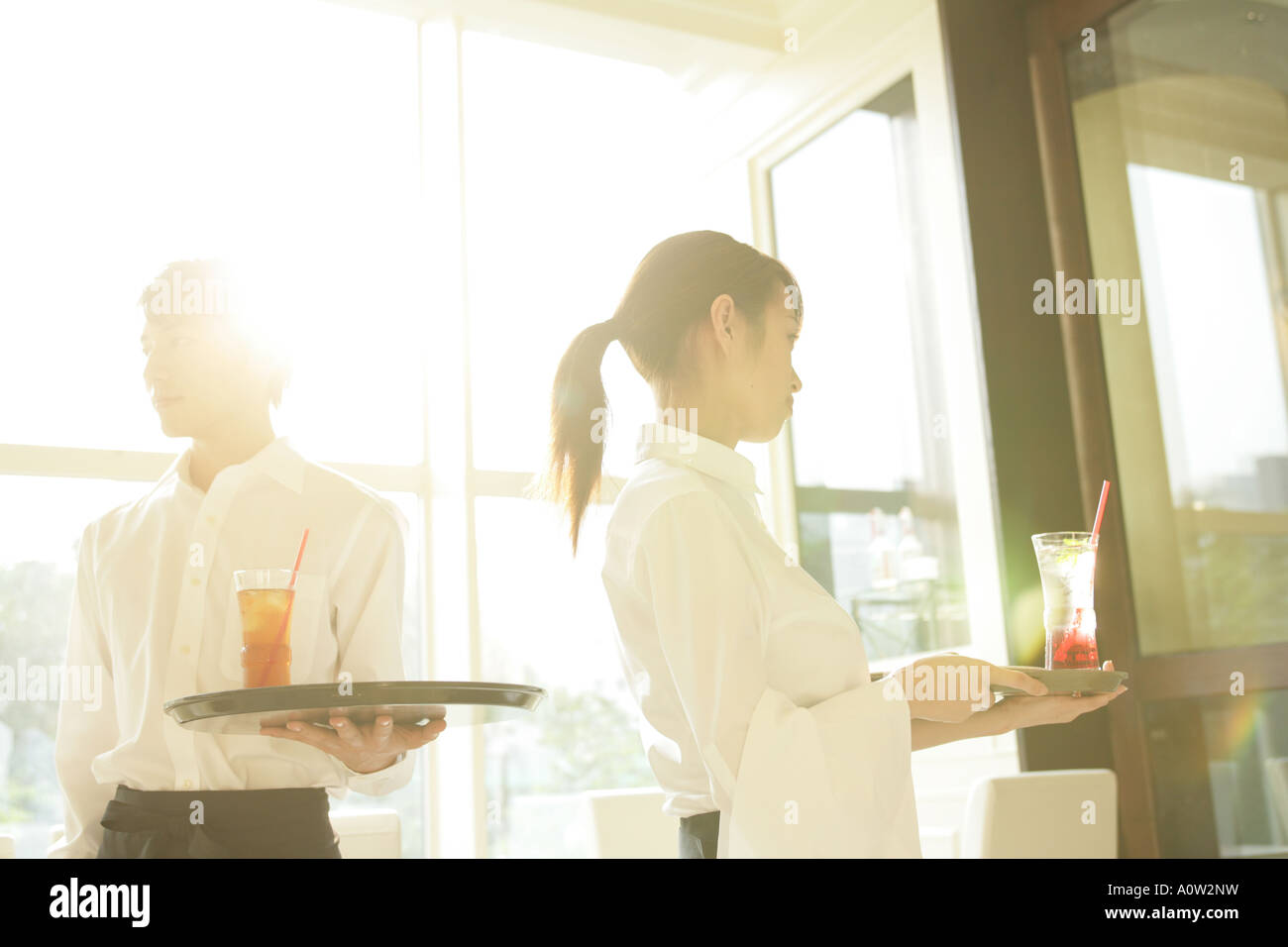 Waitress food trays hi-res stock photography and images - Alamy