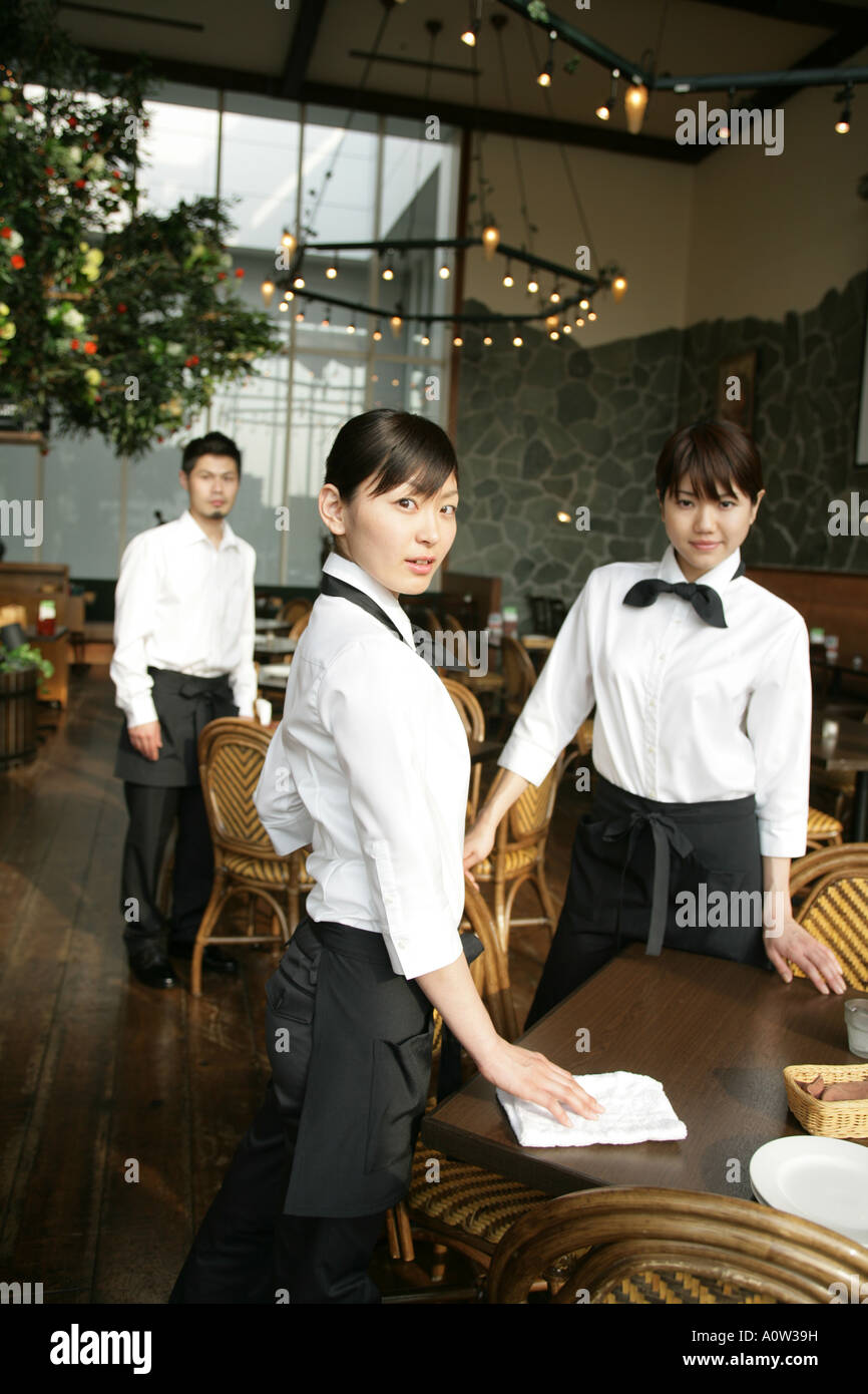 Waitress cleaning floor hi-res stock photography and images - Alamy