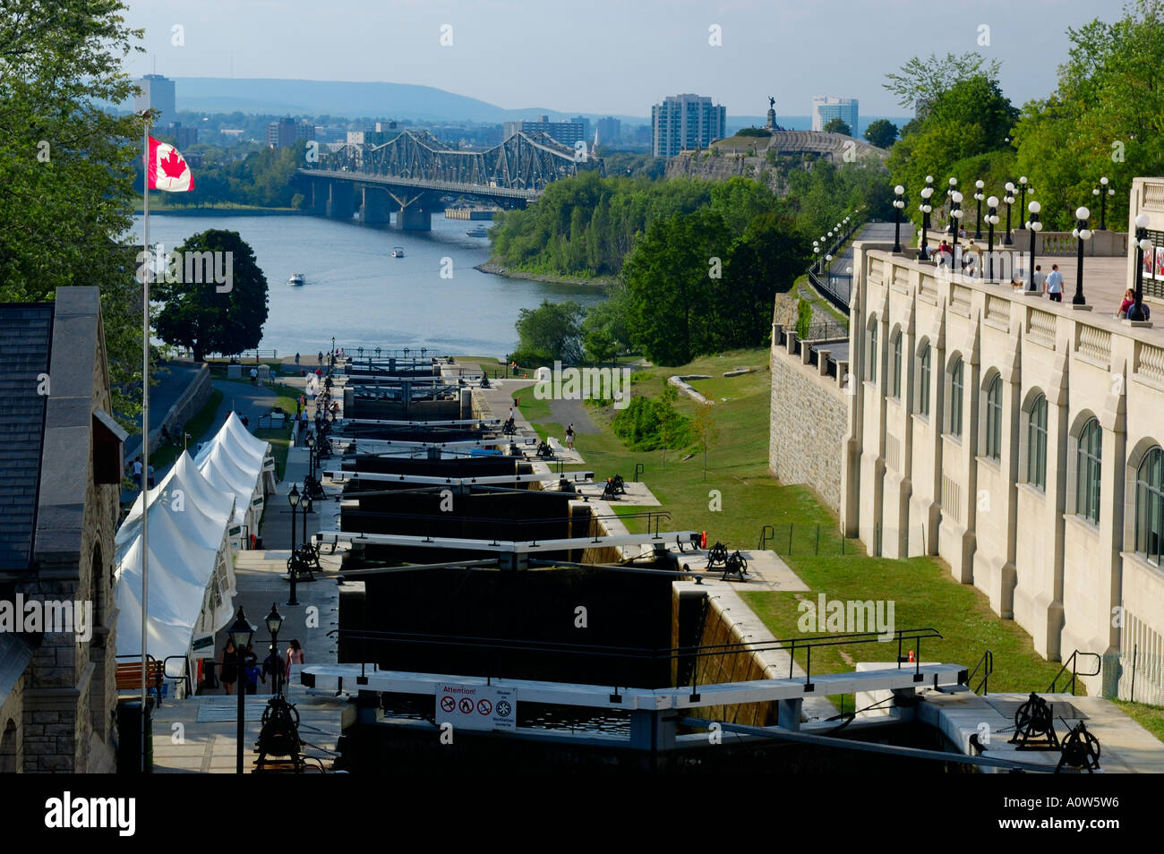 Rideau Canal locks and Nepean point Ottawa Stock Photo - Alamy