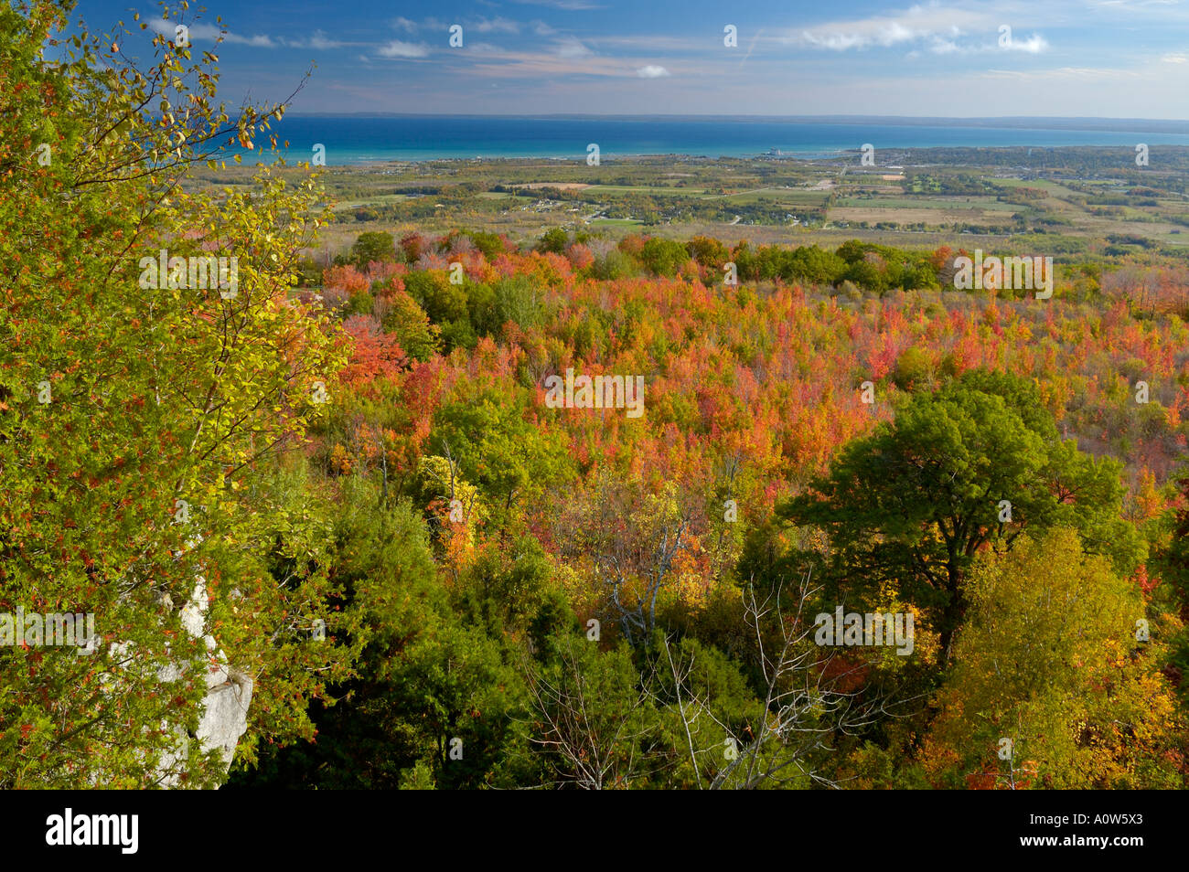 Georgian Bay from the top of the Niagara Escarpment Collingwood Ontario ...