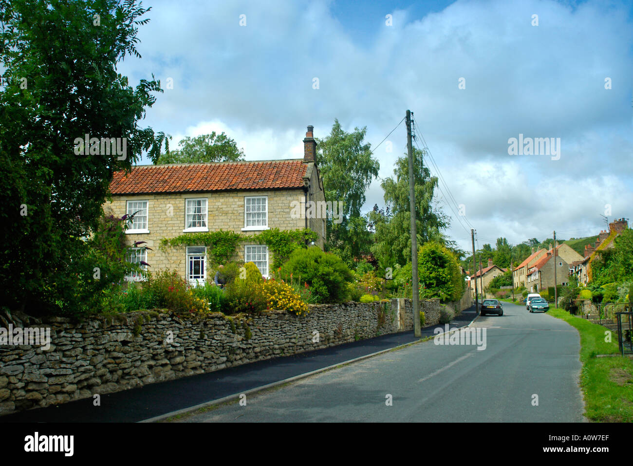 Ebberston Main Street Village between Pickering and Scarborough Stock ...