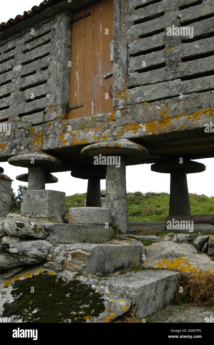 An horreo or cabazo a typical construction of Galicia Spain Stock Photo ...