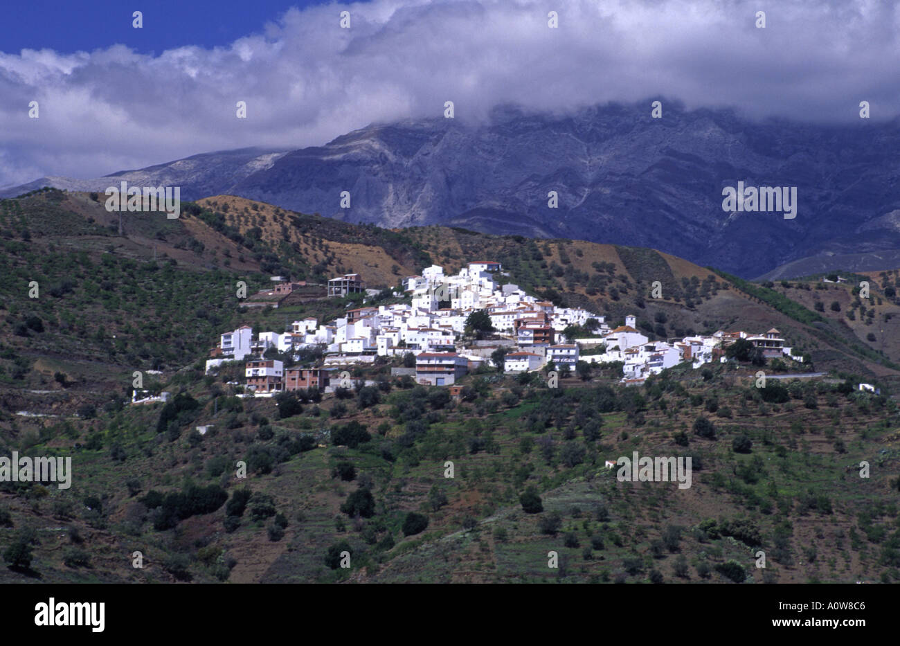 Corumbela white hill village near Competa Andalucia Spain Stock Photo ...