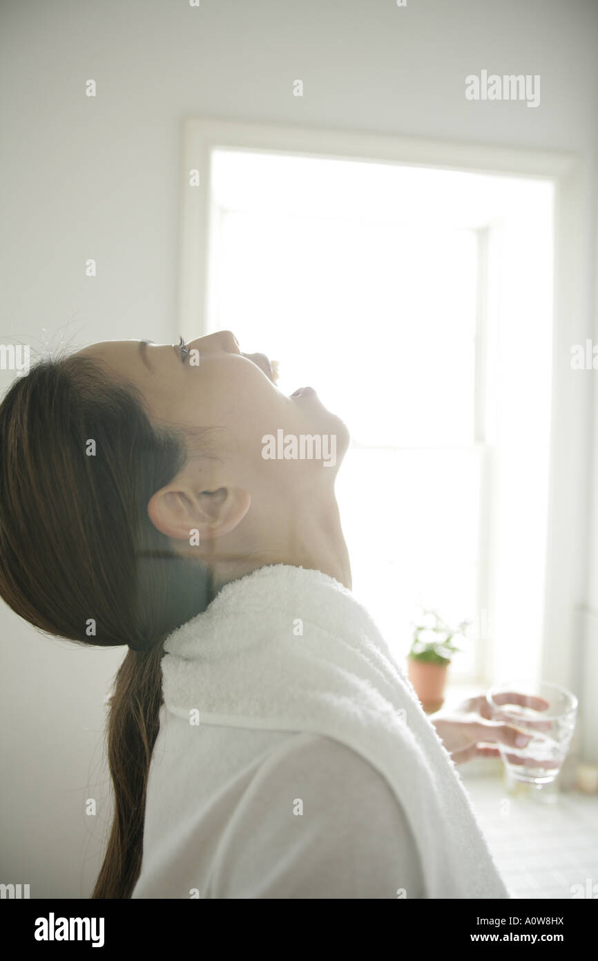 Woman gargling water hi-res stock photography and images - Alamy