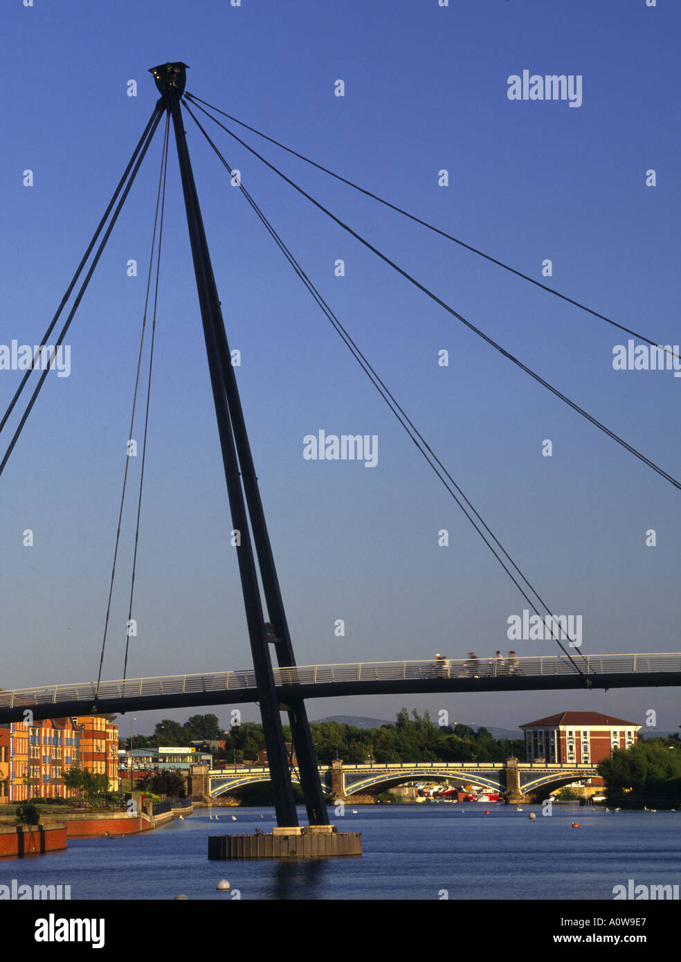 Millennium Bridge over the River Tees at Stockton Tees Valley England ...