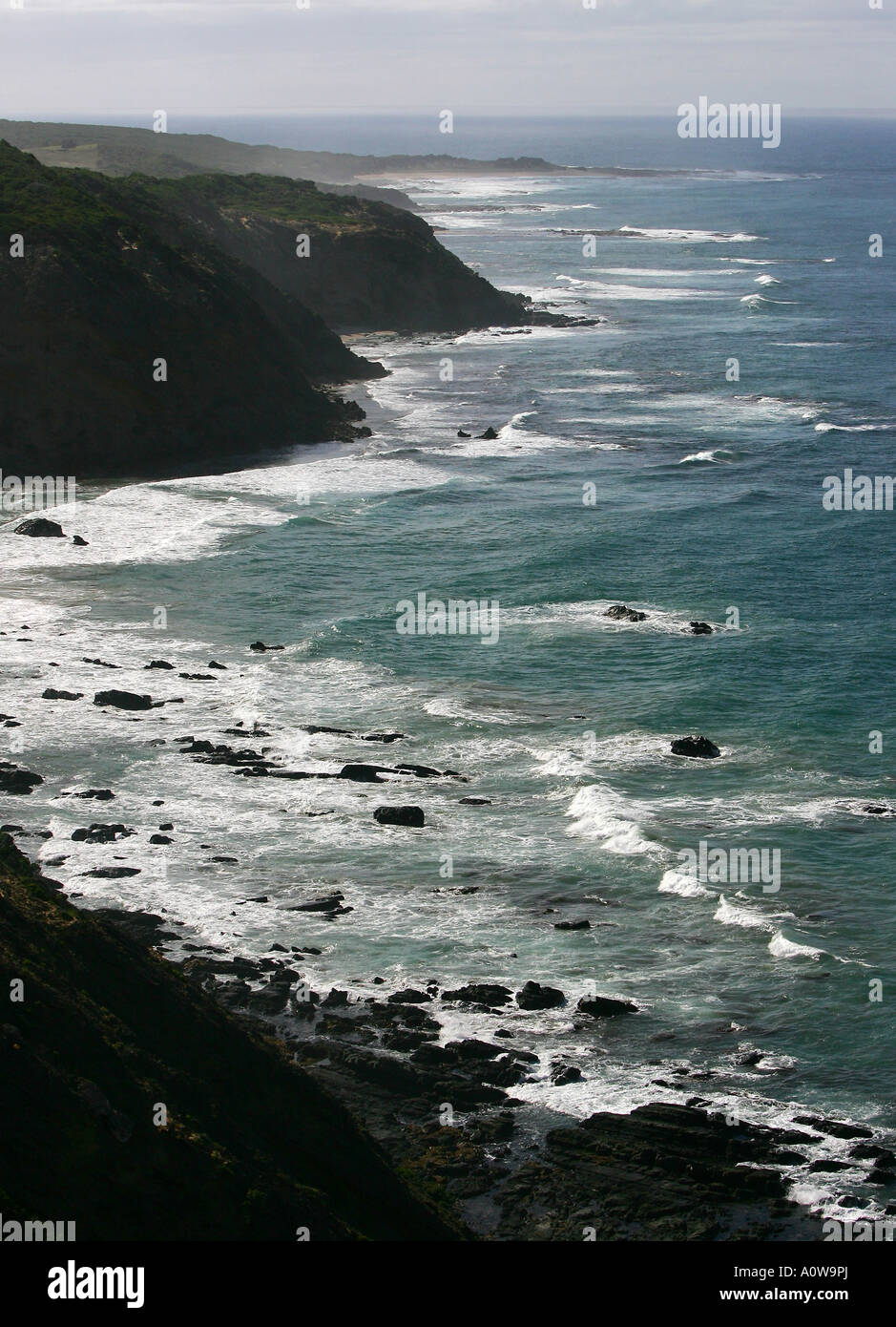 The view from Cape Otway Lighthouse in Otway National Park in Victoria ...