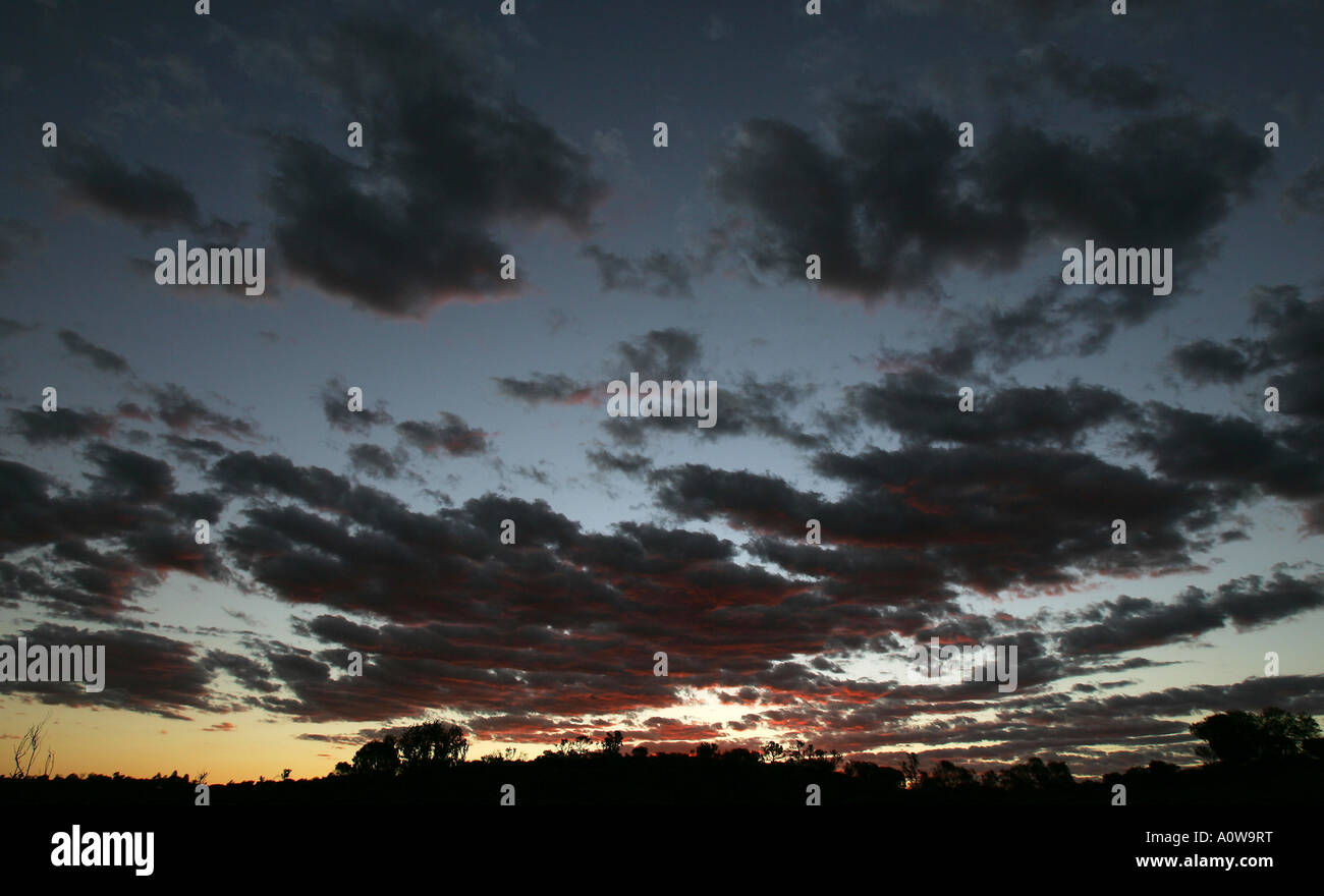 Sunset over the outback in Northern Territory, Australia Stock Photo ...