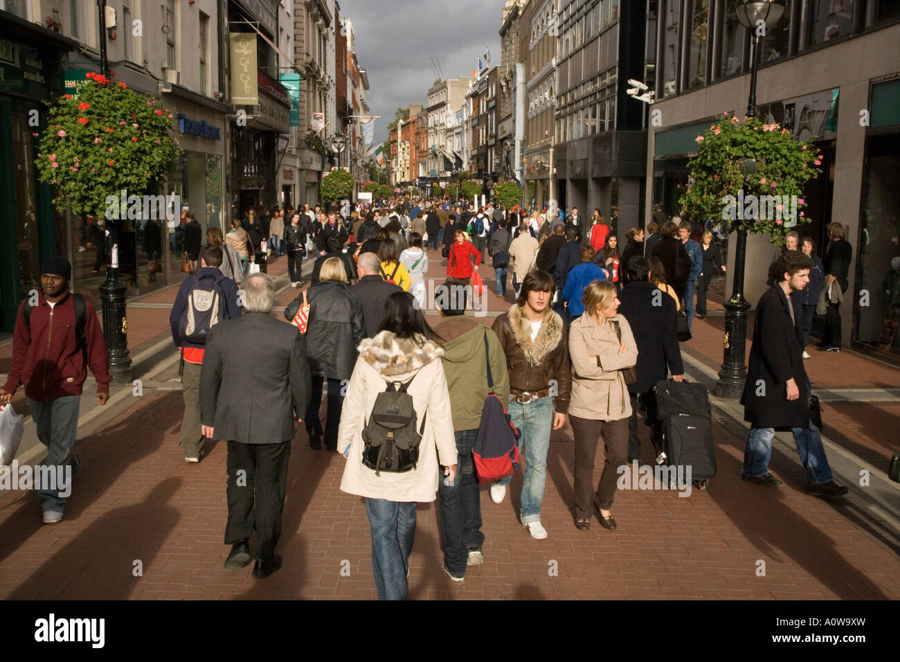 view looking north on grafton street dublin ireland Stock Photo - Alamy