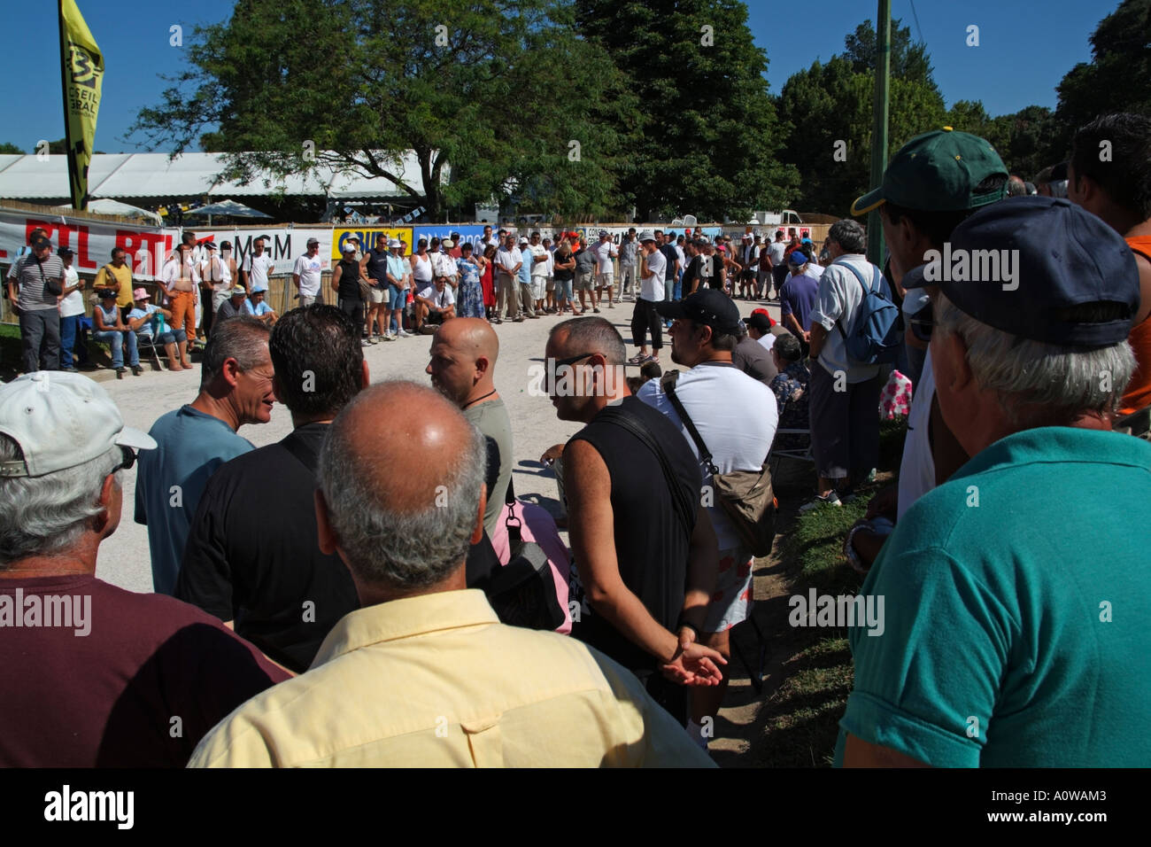 Group Of Players Of The French Boule Game During The Marseillaise ...