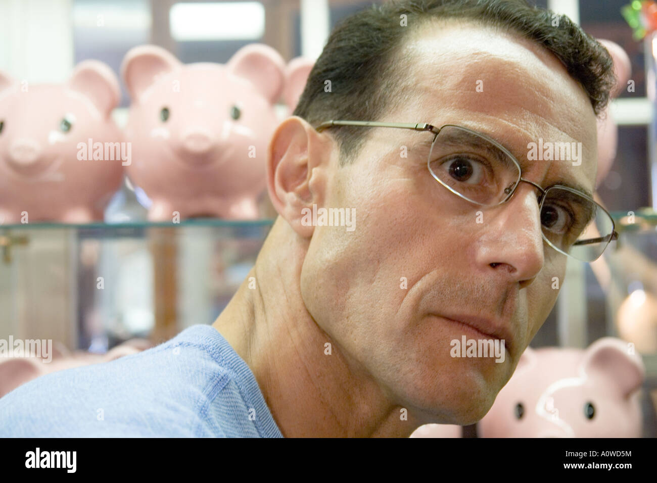 Portrait of man looking concerned Stock Photo - Alamy