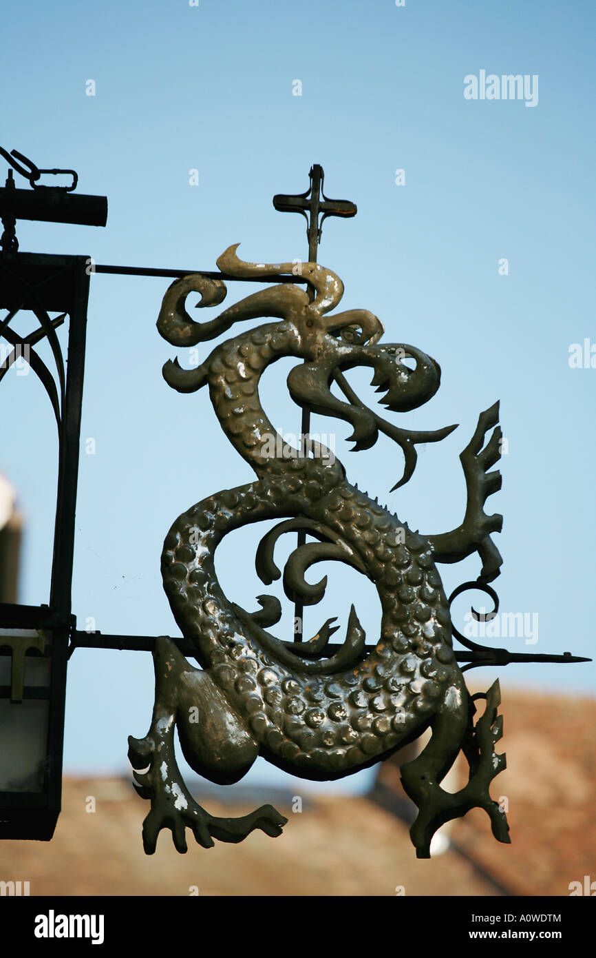 Sign Vlad the Impaler restaurant Sighisoara Romania Stock Photo - Alamy