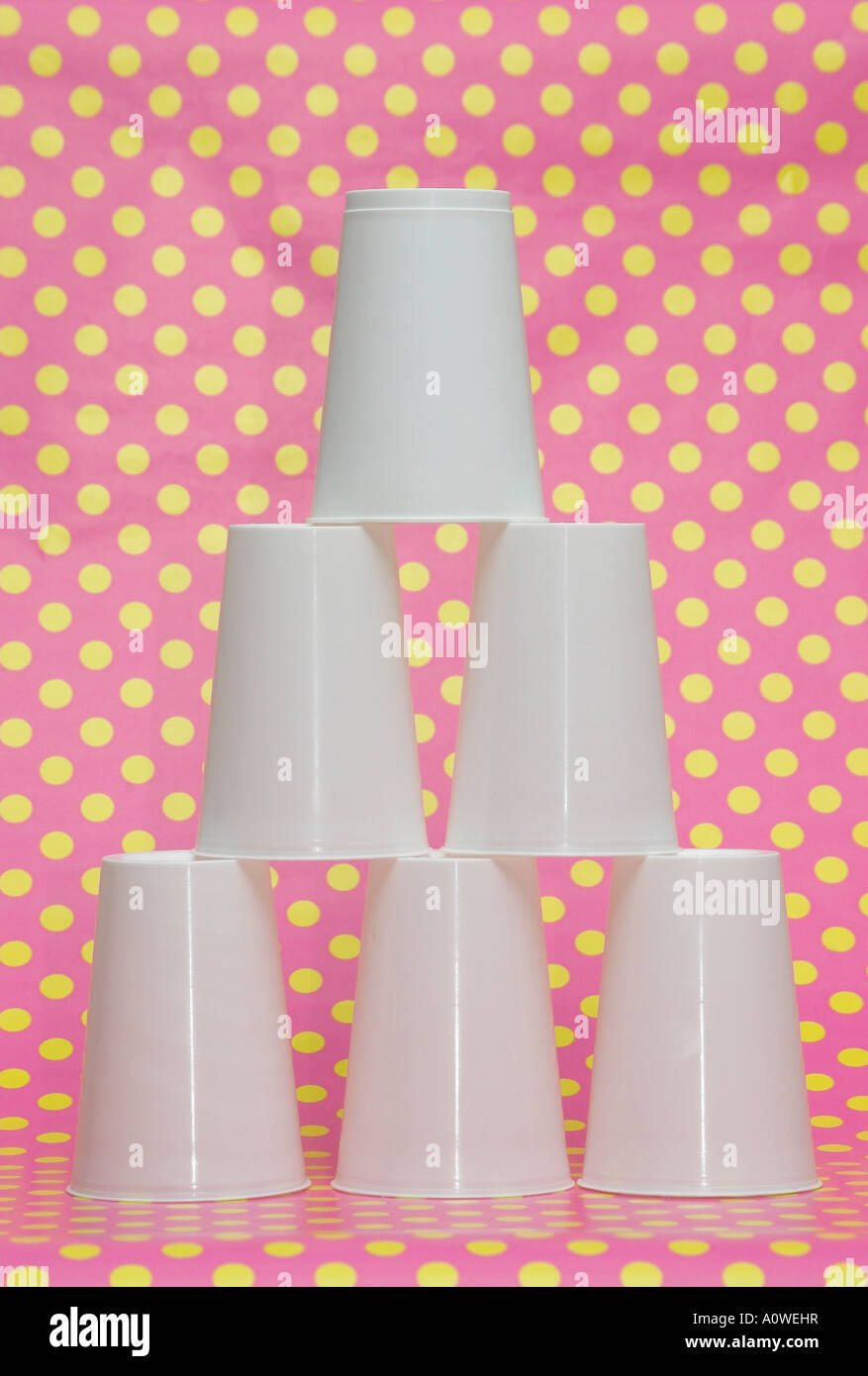 Plastic Cup Pyramid Stock Photo - Alamy