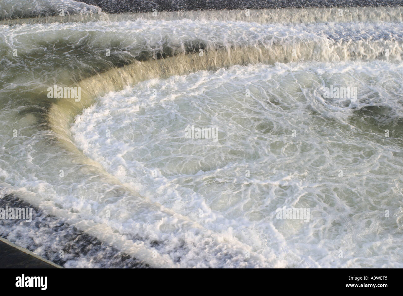 River weir fast flowing river current Stock Photo - Alamy