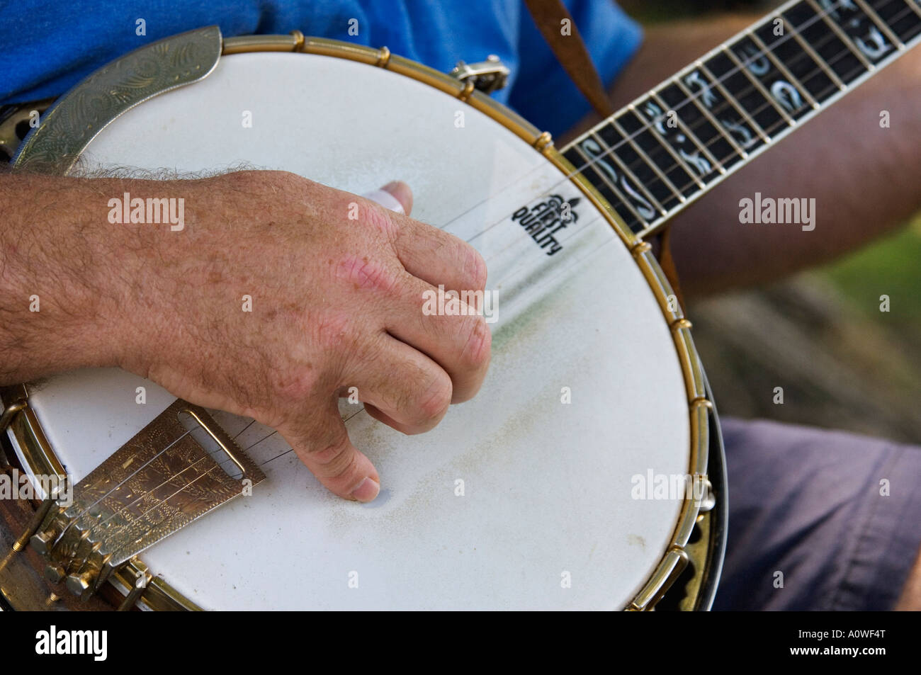 Closeup of Man Playing Banjo Stock Photo - Alamy