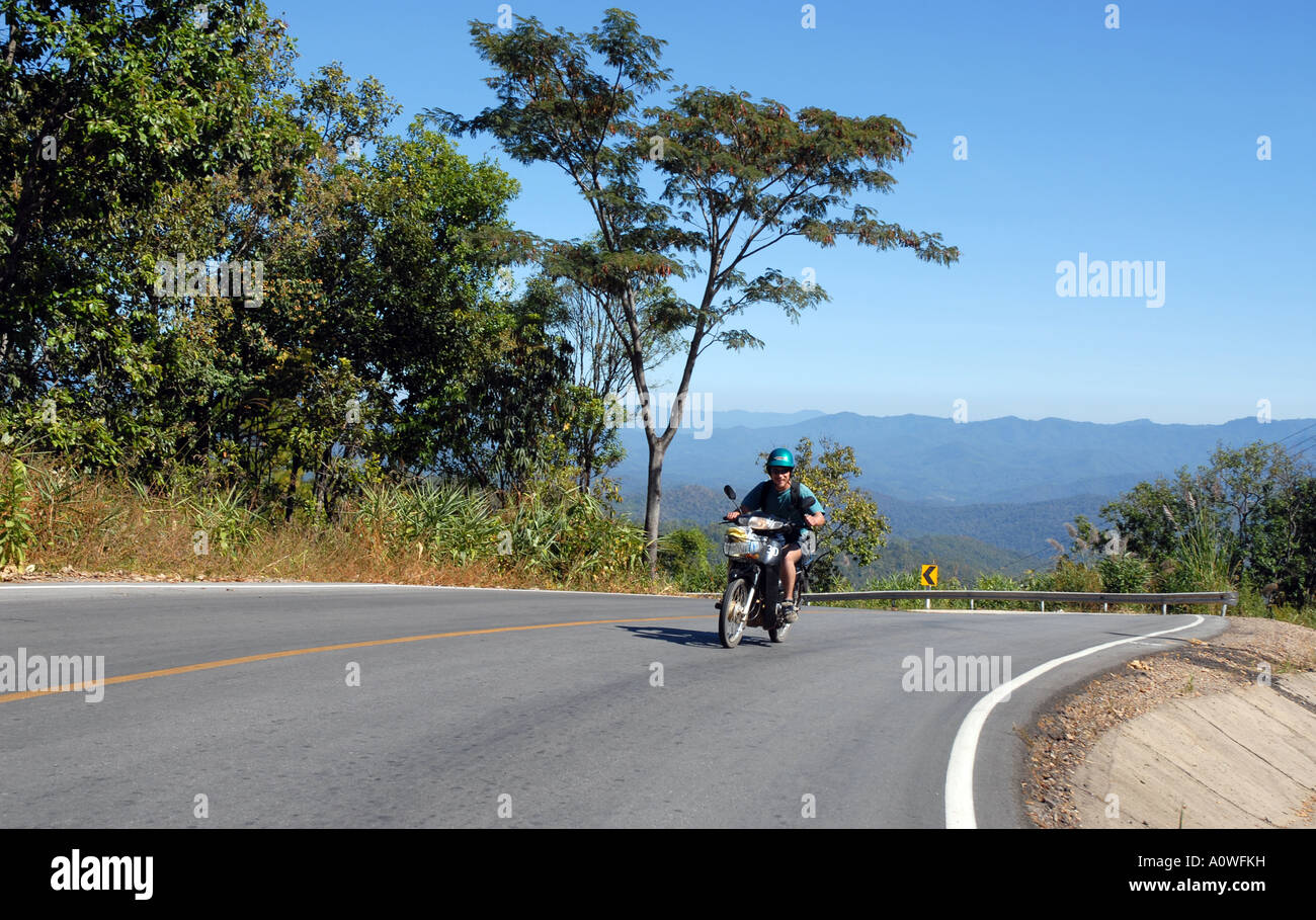 Motorcycle on Mae Hong Son Loop, northern Thailand Stock Photo - Alamy