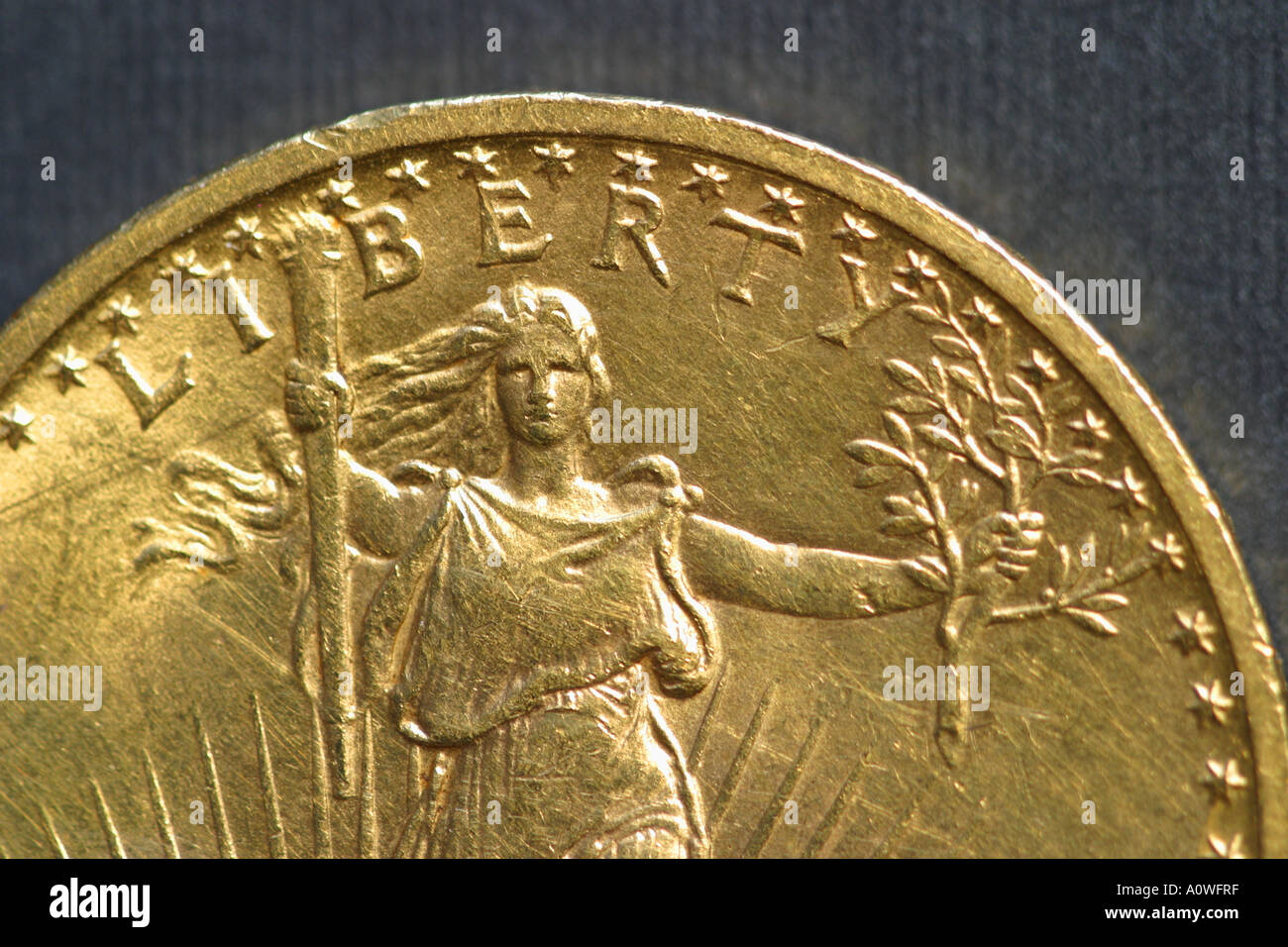 US Gold $20 dollar Lady Liberty 1908 coin Stock Photo - Alamy