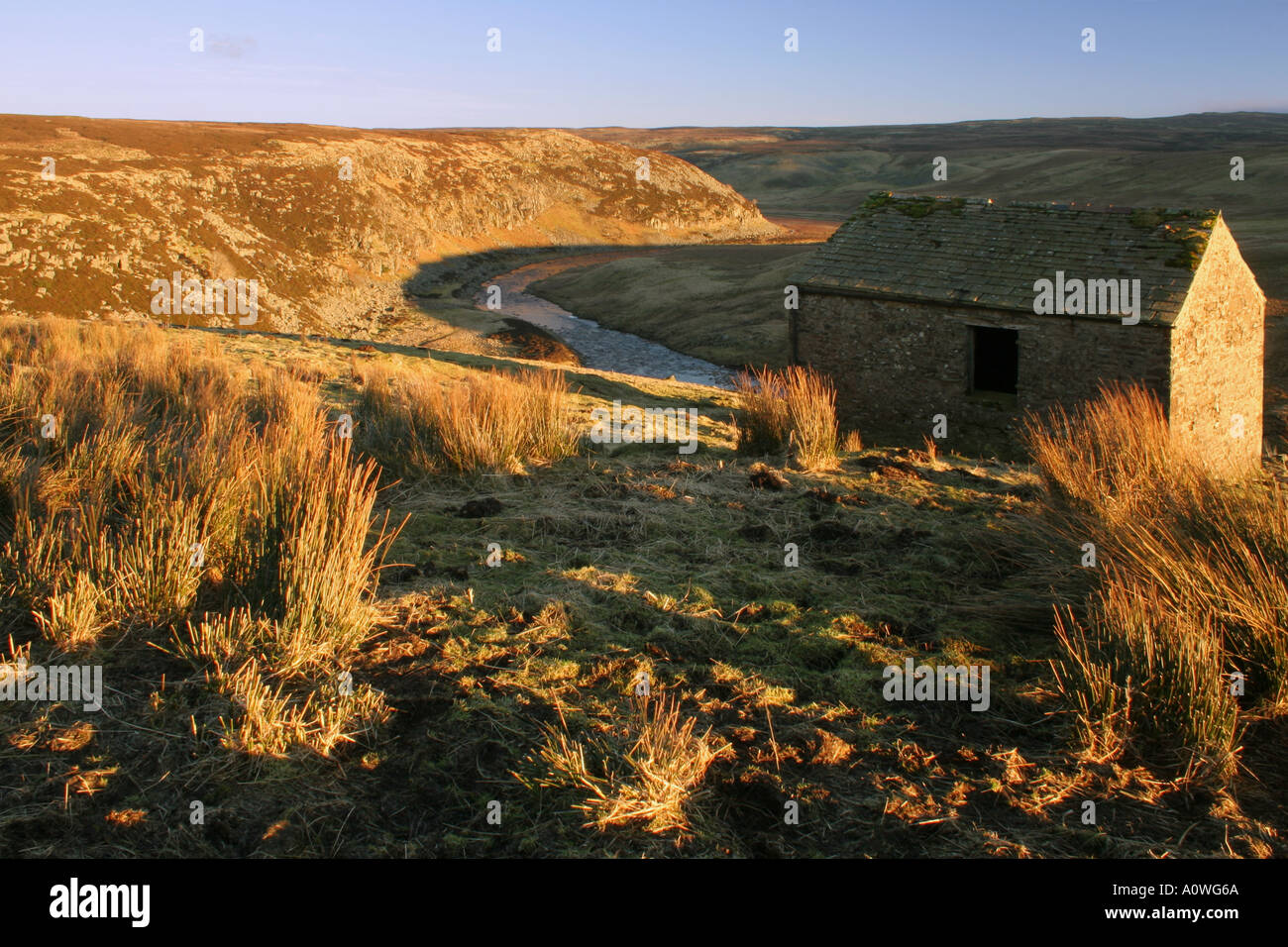 Old Barn with Falcon Clints and the River Tees Behind, Pennine Way ...