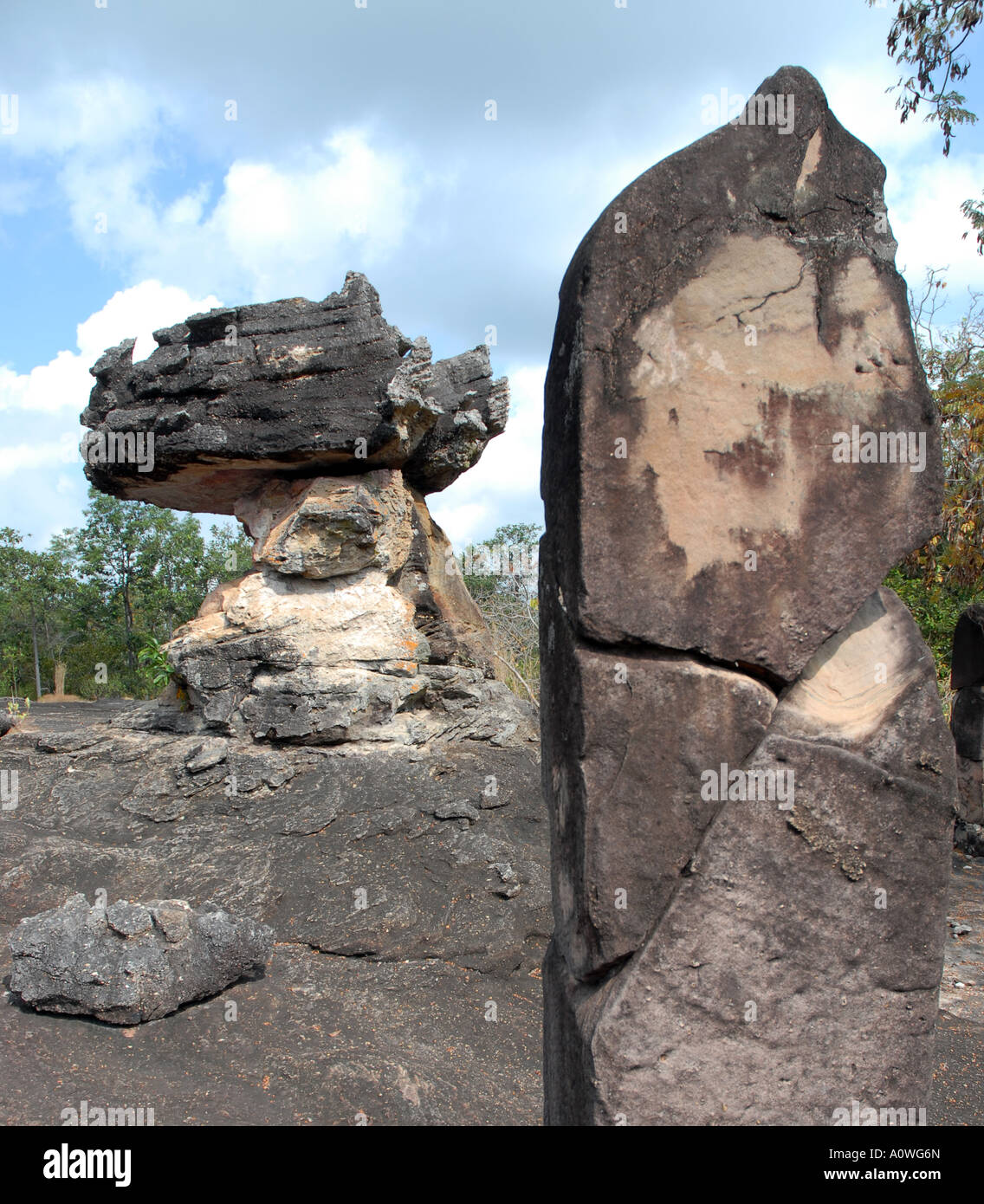 Balancing-rock temple and stelae, Phu Phra Bat Historical Park, Ban ...